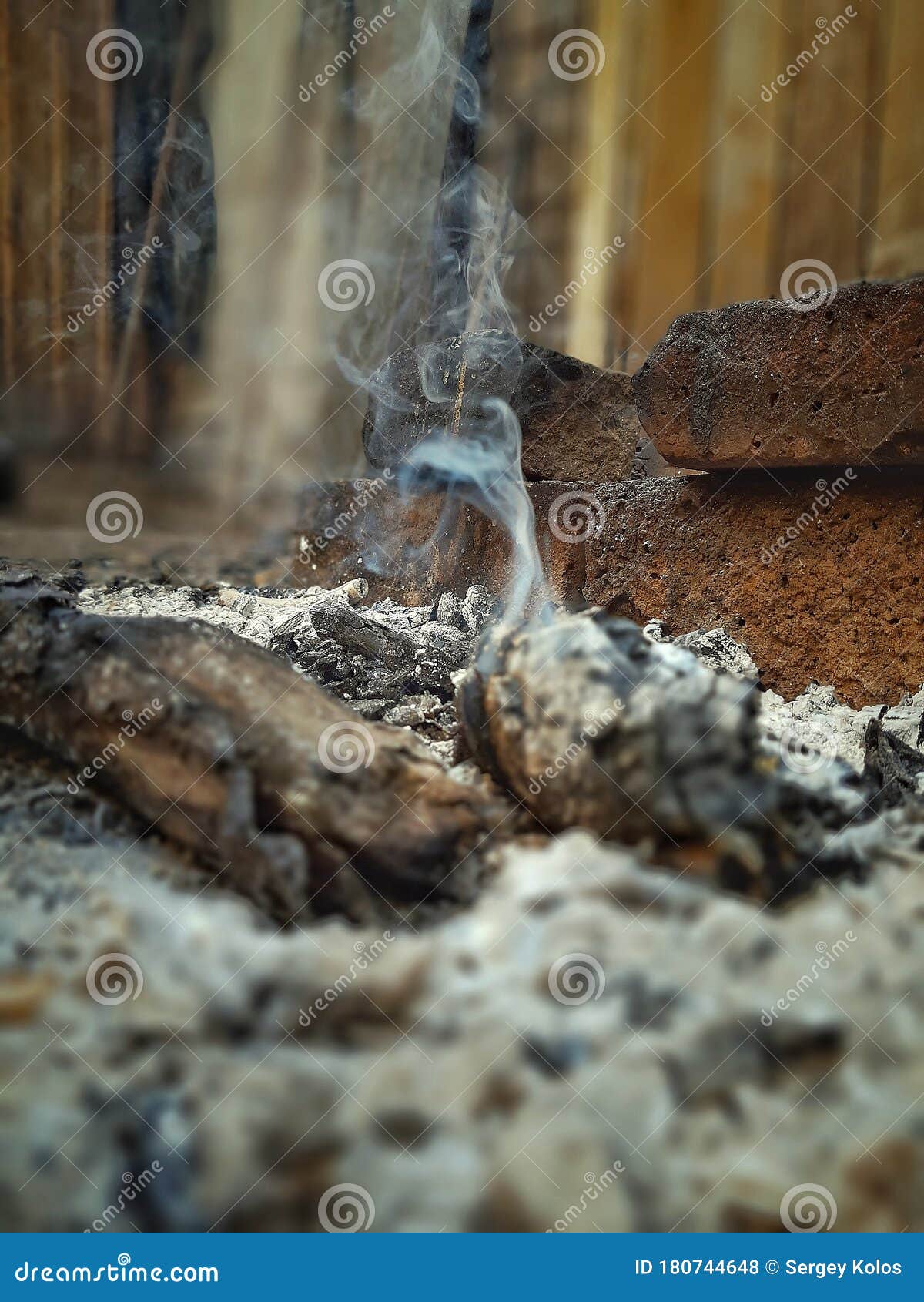 Smoke from a Smoldering Fire Stock Photo - Image of water, dying: 180744648