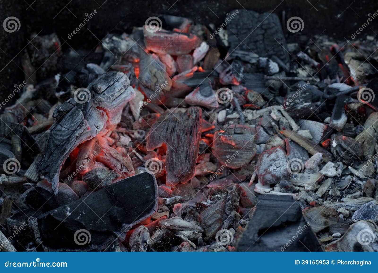 Coals on fire in ashes stock image. Image of fire, dark - 39165953