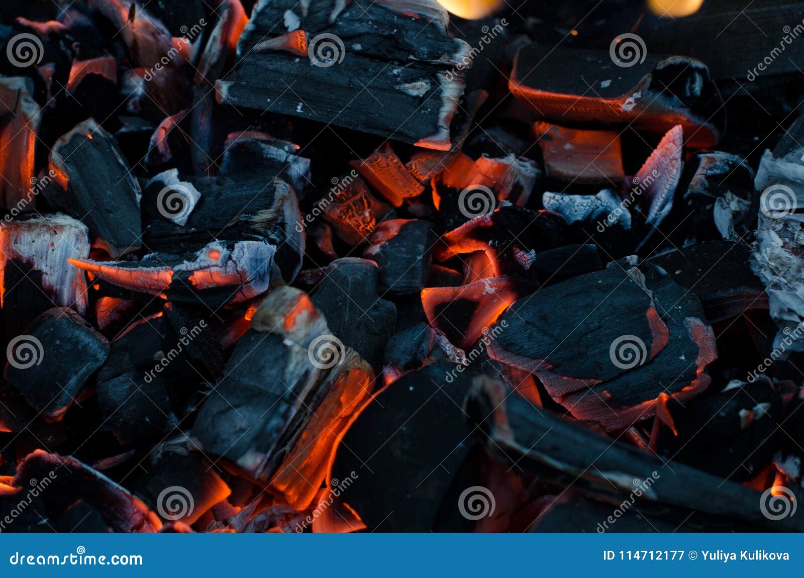Glowing Red Coals. the Embers in the Fire. Stock Image - Image of color ...