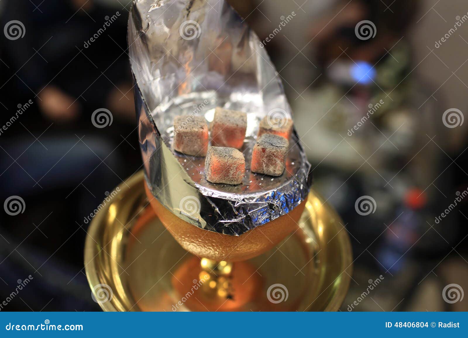 Coals on the Orange Bowl of Shisha Stock Photo - Image of addiction ...