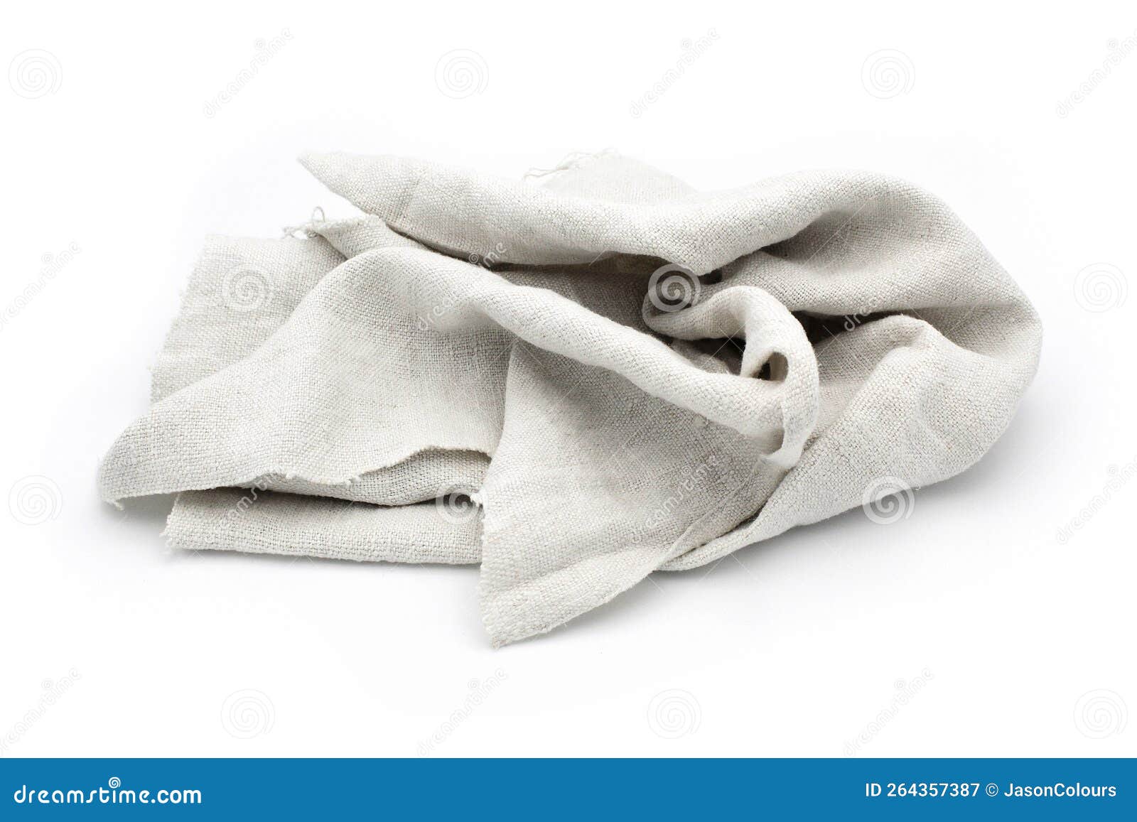 Coarse Cloth Crumpled Grey Still Life White Background Textile Stock ...