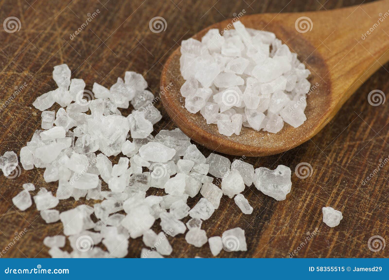 Coarse sea salt close up stock image. Image of diet, salty - 58355515