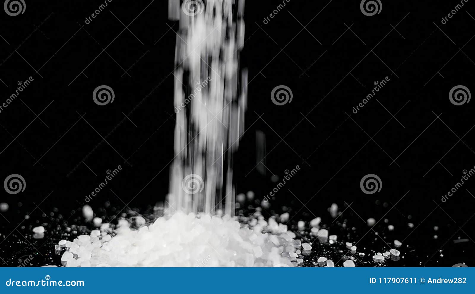 Coarse Sea Salt Crystal Falling on Black Background Stock Video - Video ...