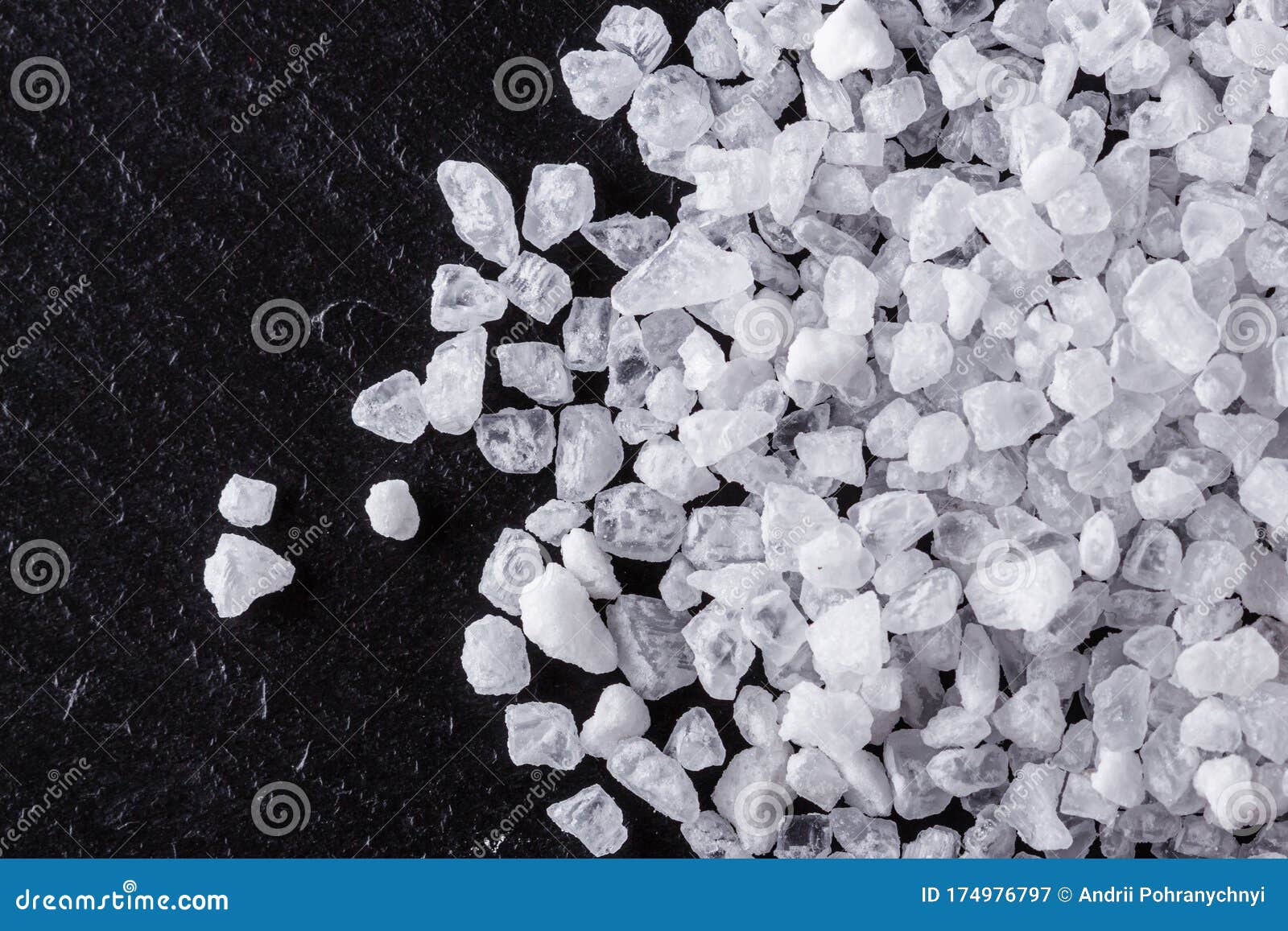 Coarse Sea Salt on a Dark Stone Background Stock Image - Image of rock ...