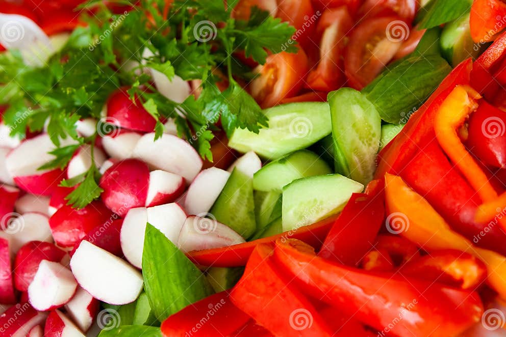 Coarsely Chopped Vegetables. Stock Photo - Image of spring, excellent ...