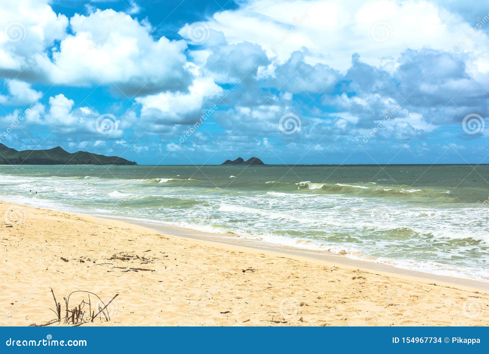 The Coast Along Bellows Fields Beach Park, Oahu, Hawaii Stock Photo ...