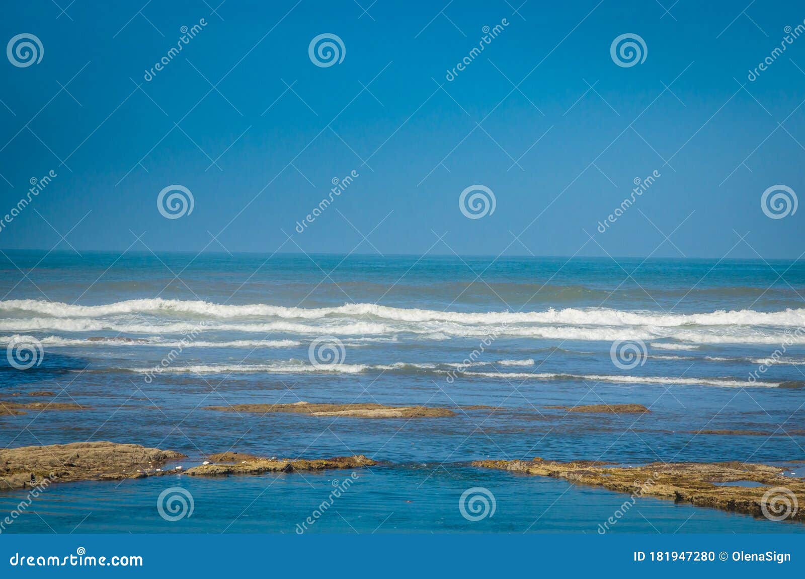 Coast of Atlantic Ocean in Casablanca, Morocco Stock Photo - Image of ...