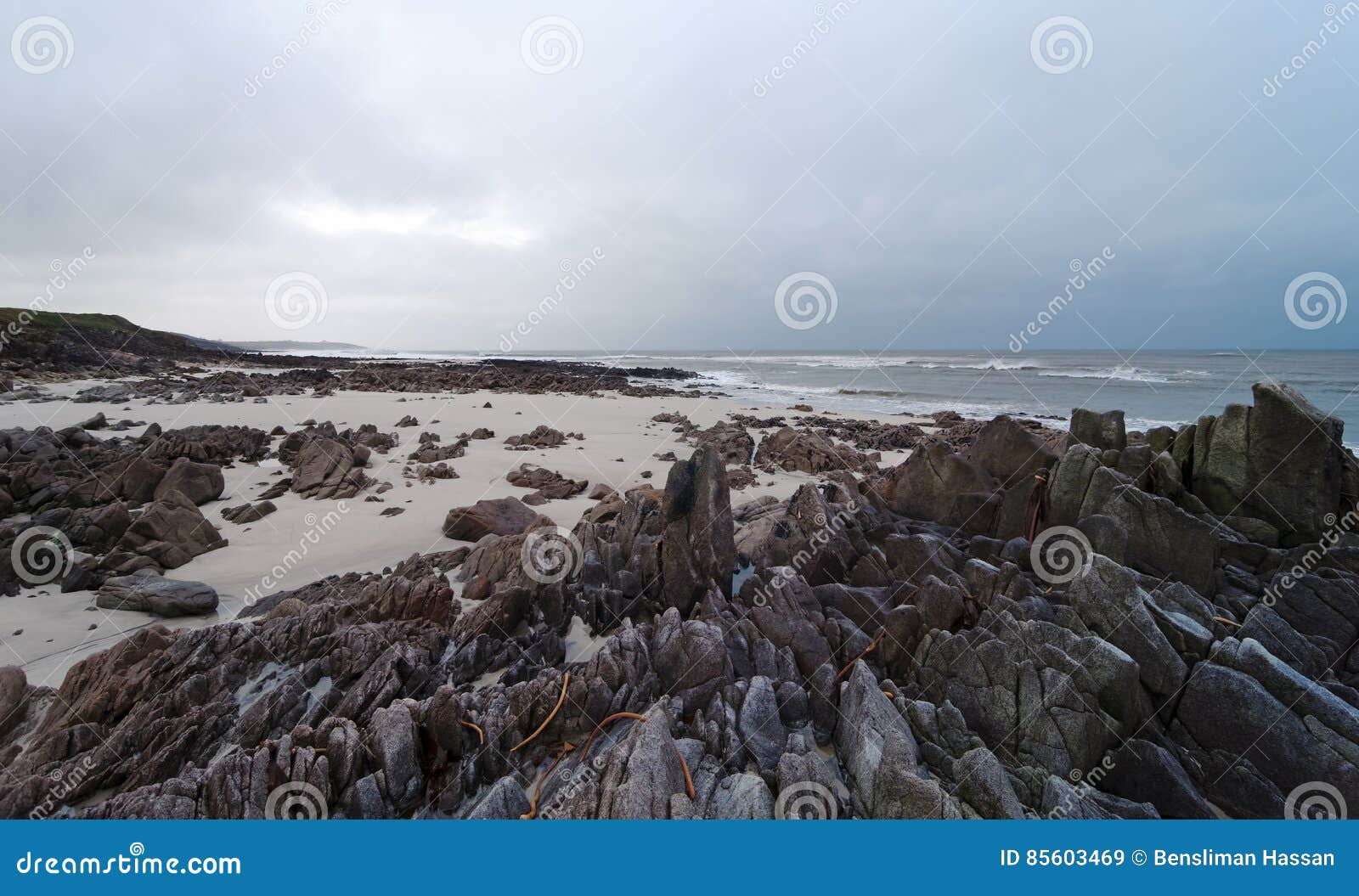 Coast of Audierne bay stock image. Image of france, landscape - 85603469