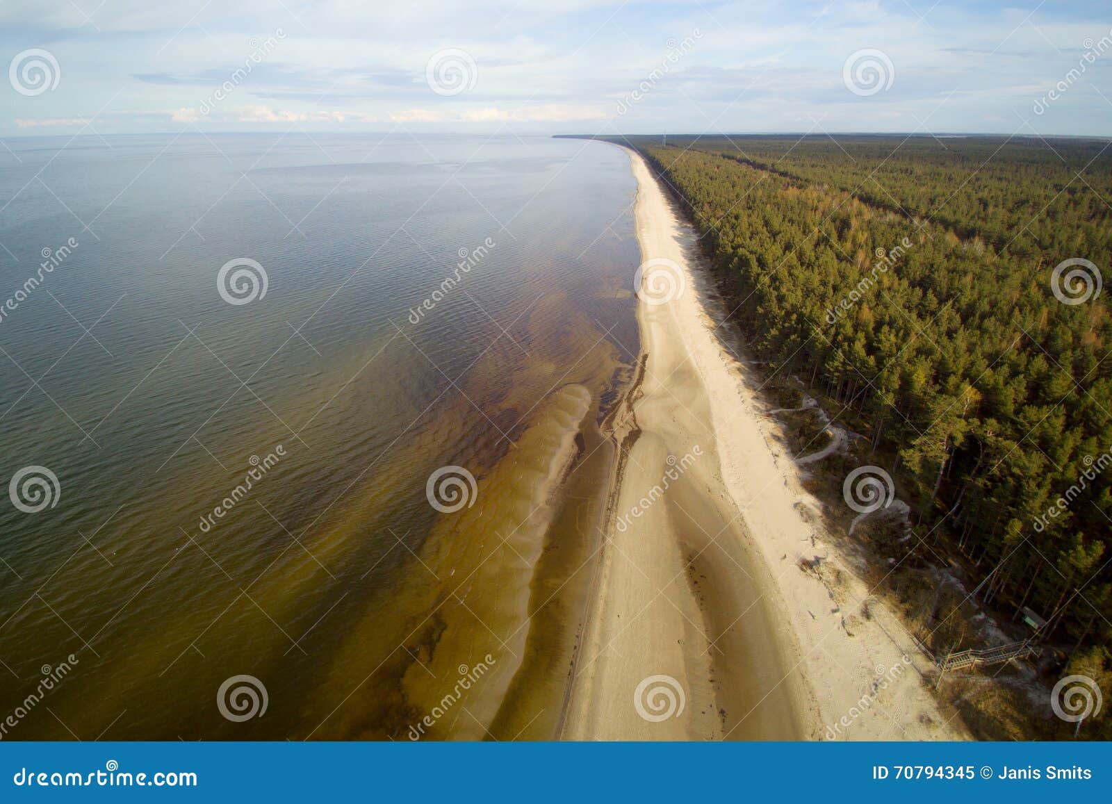 Coast of Baltic Sea, Gulf of Riga. Stock Image - Image of seascape ...