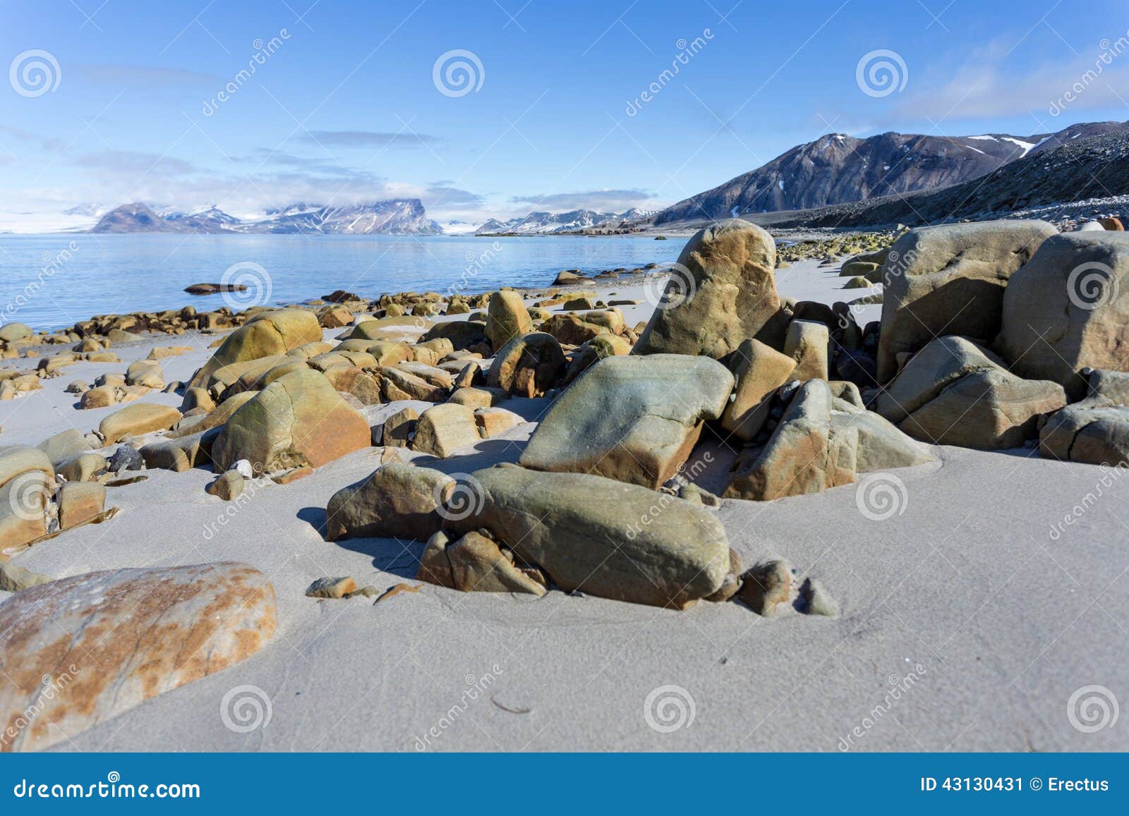 Coast Beach in Spitsbergen, Arctic Stock Image - Image of warming ...