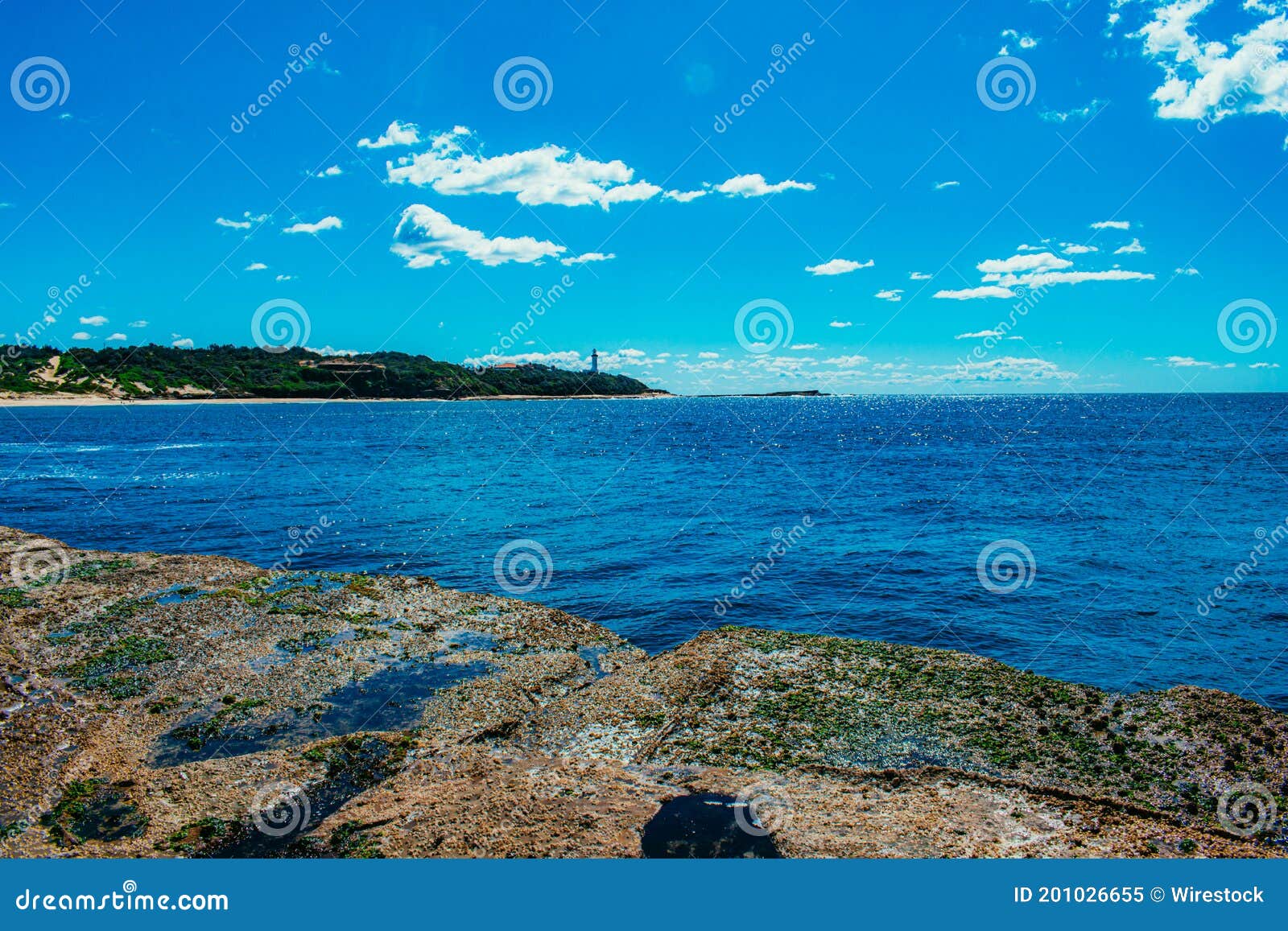 Coast of the Blue Sea Merging with the Sky Stock Image - Image of ...