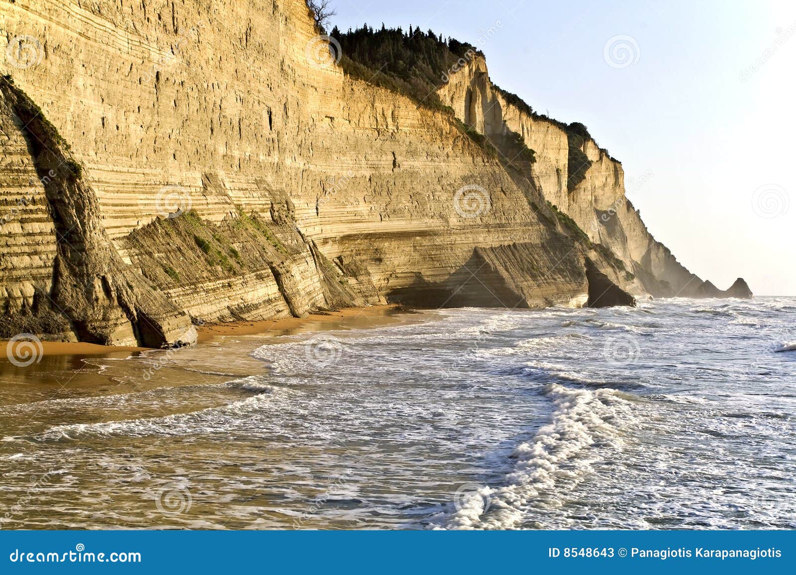 Coast cliff in |Greece stock image. Image of bluff, coast - 8548643