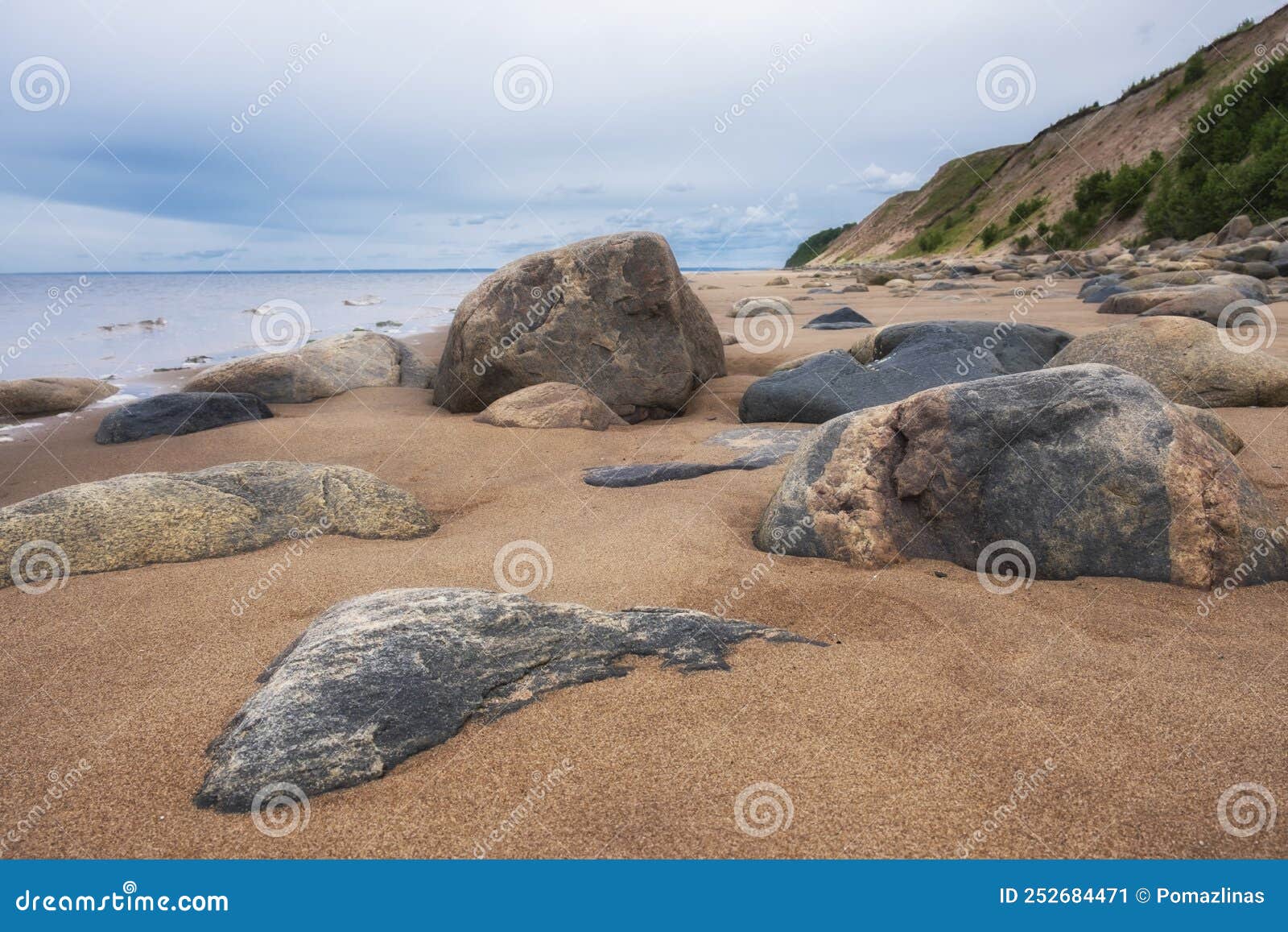 Coast of the Cold White Sea in the North with Hills and Cliffs and ...