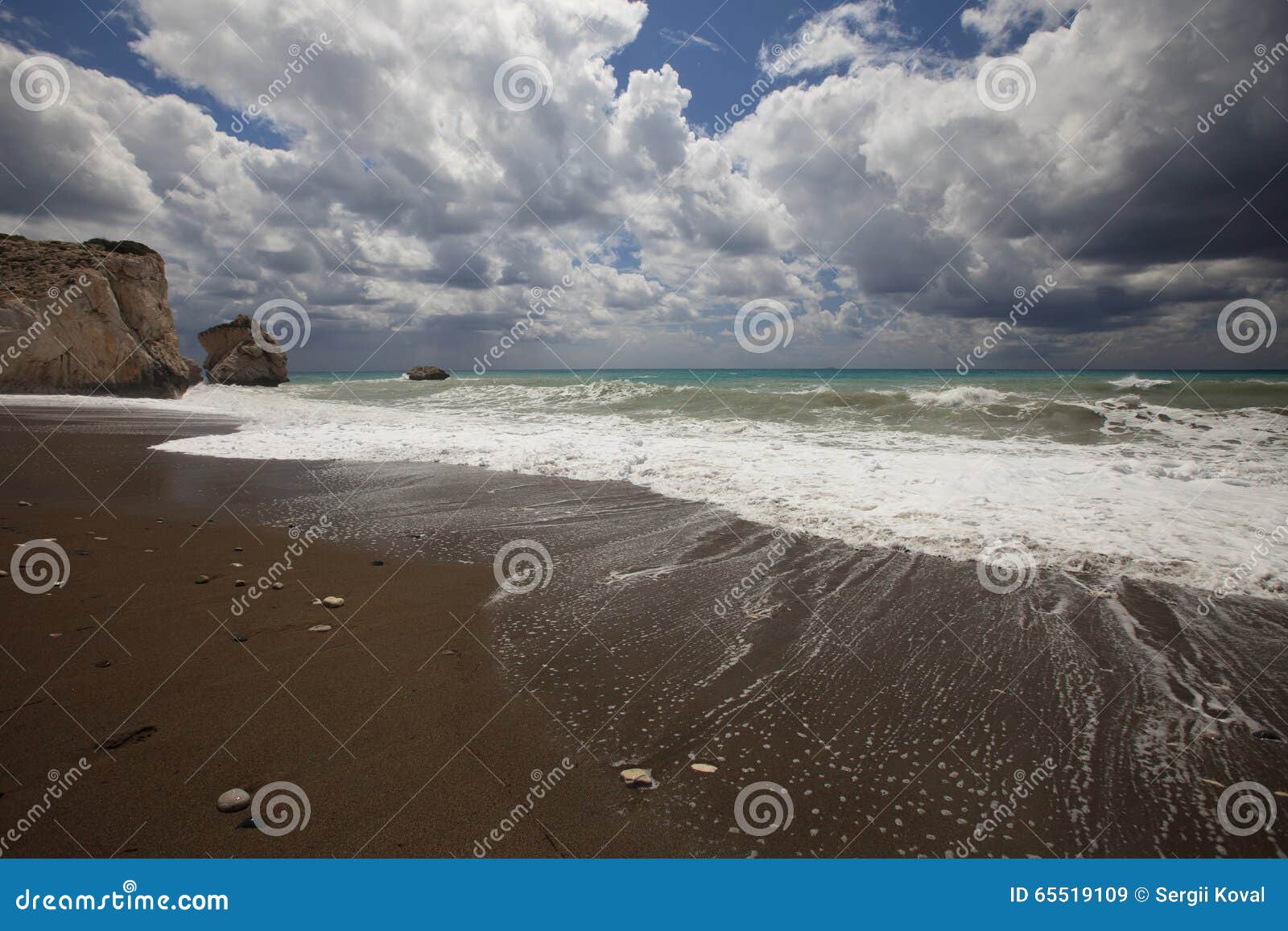 The Coast of Cyprus in the Area of Rock Aphrodite Stock Image - Image ...