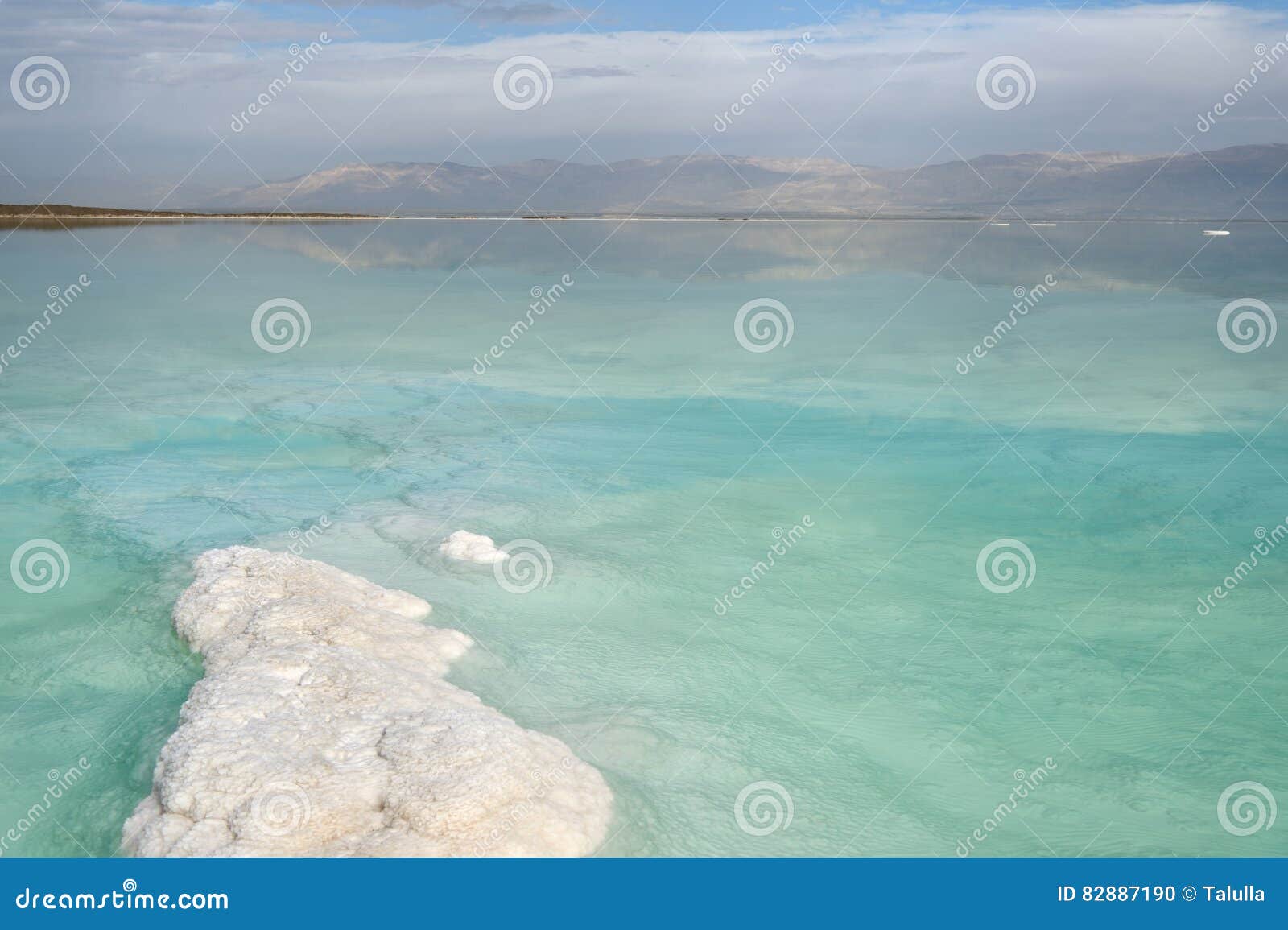 Coast of the Dead Sea stock photo. Image of salty, clouds - 82887190