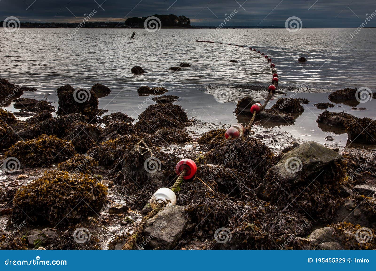 Rope With Buoys To Fence Off A Safe Swimming Area On The Beach Stock ...