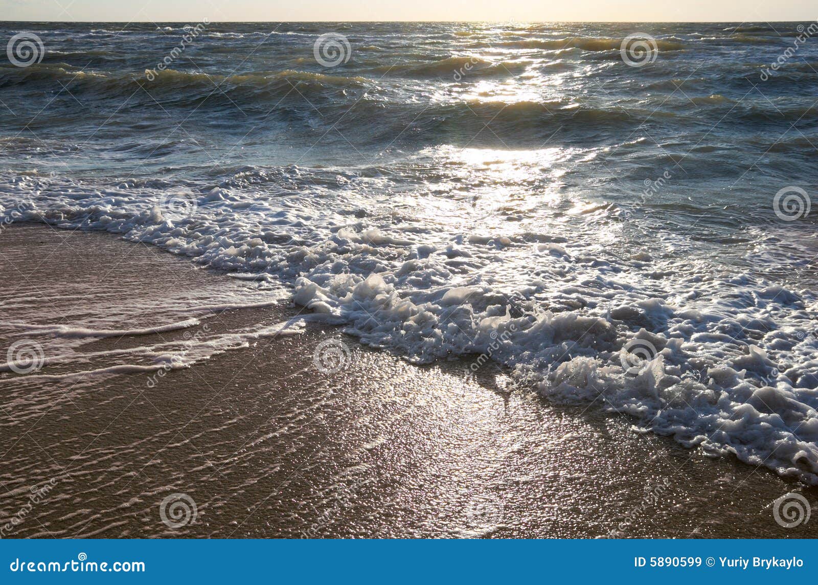 Coast and Evening Sunlight Path Stock Image - Image of horizon, coast ...