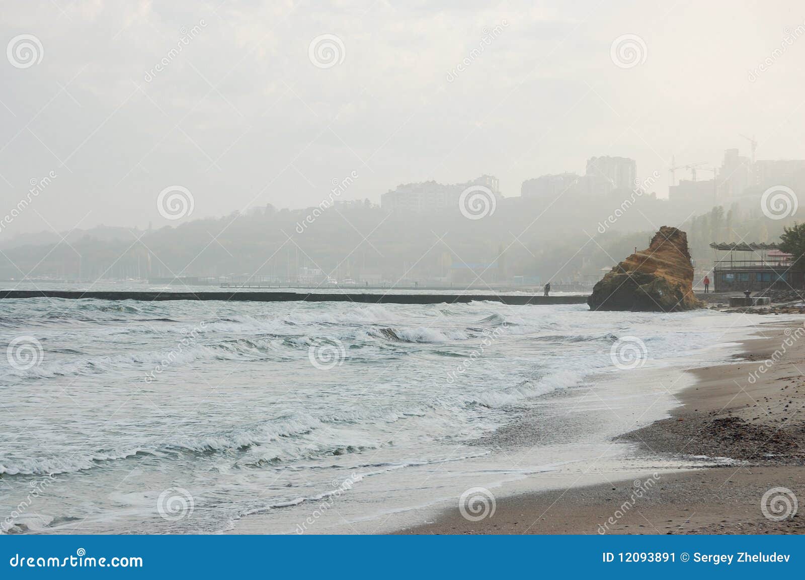 Coast in the fog stock image. Image of water, wave, nature - 12093891