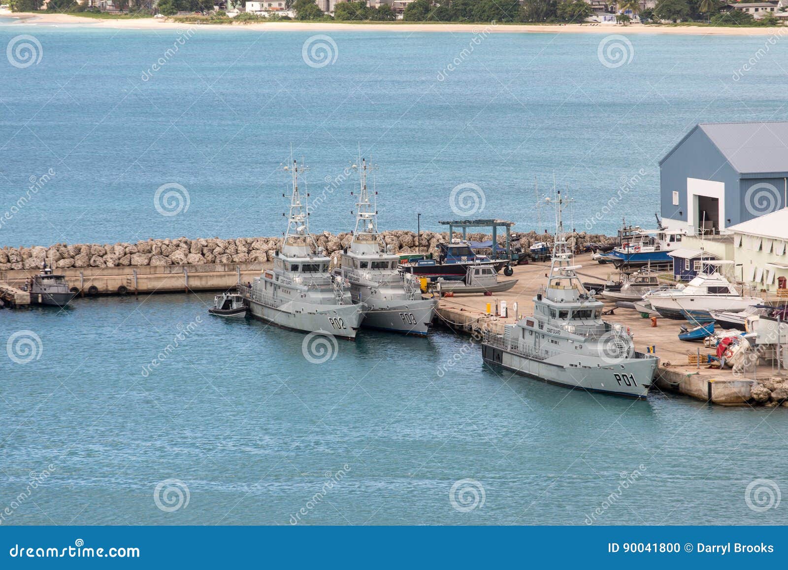Coast Guard Boats in Barbados Stock Photo - Image of patrol, cutter ...