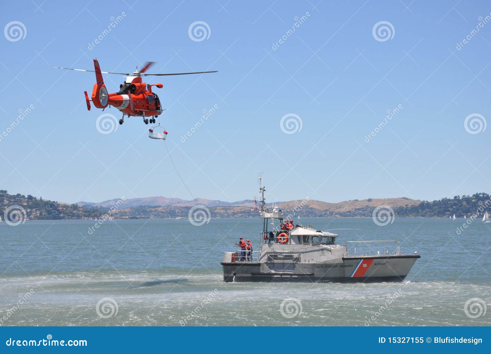 Coast Guard Helicopter and Boat Editorial Image - Image of security ...