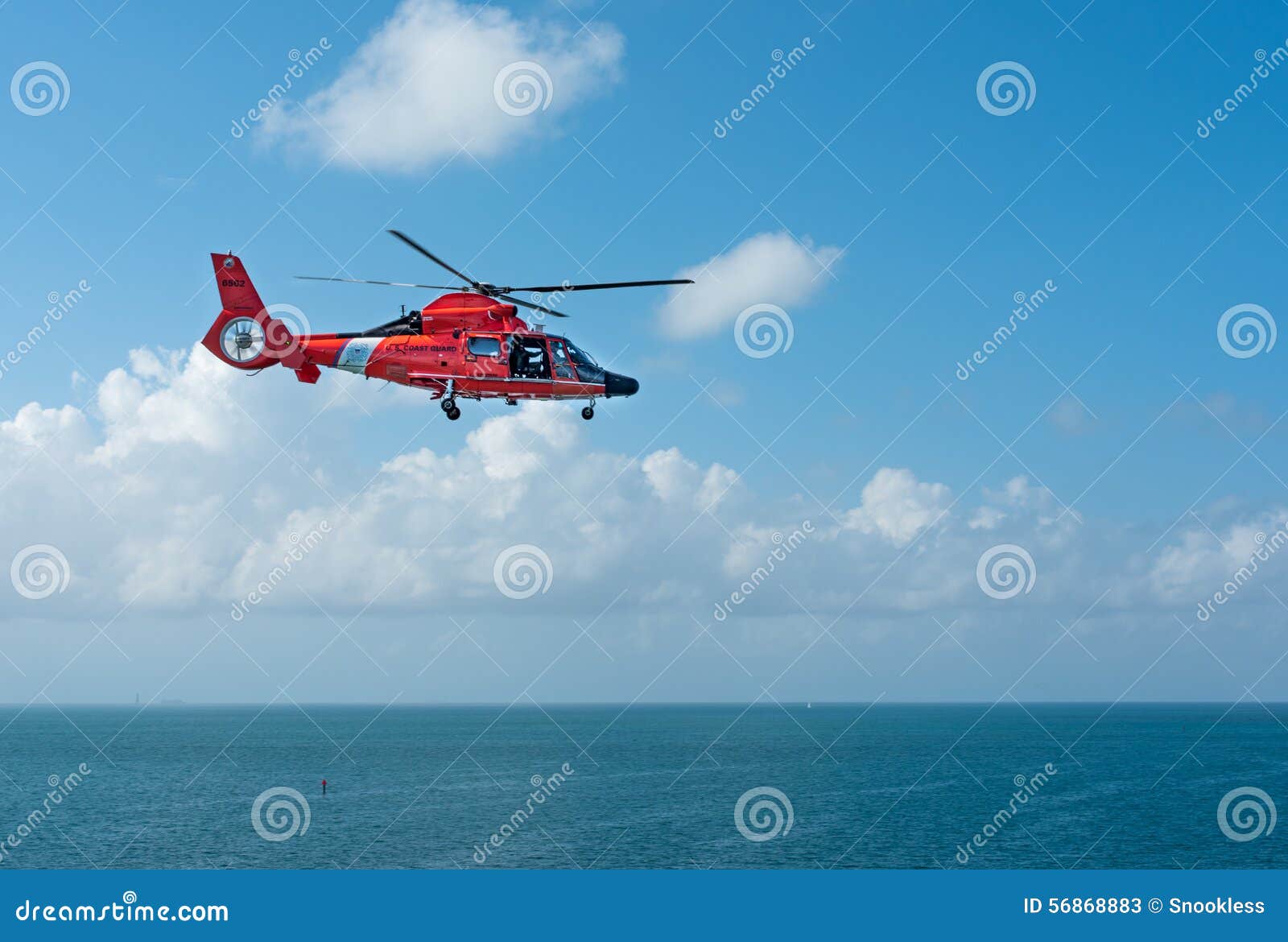 Coast Guard Helicopter Over Water Editorial Stock Photo - Image of ...