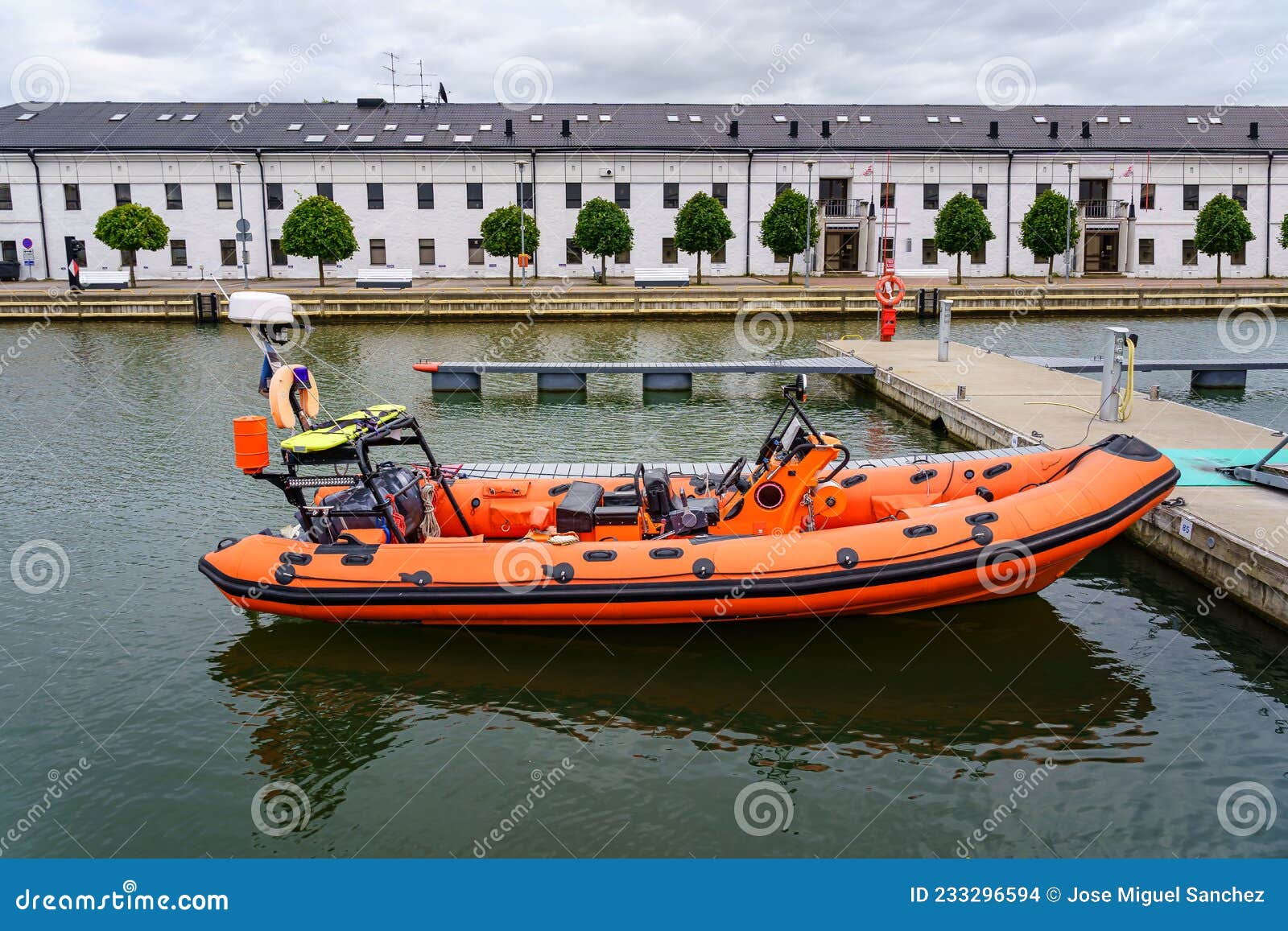 Coast Guard Inflatable Sea Rescue Boat. Stock Photo - Image of large ...