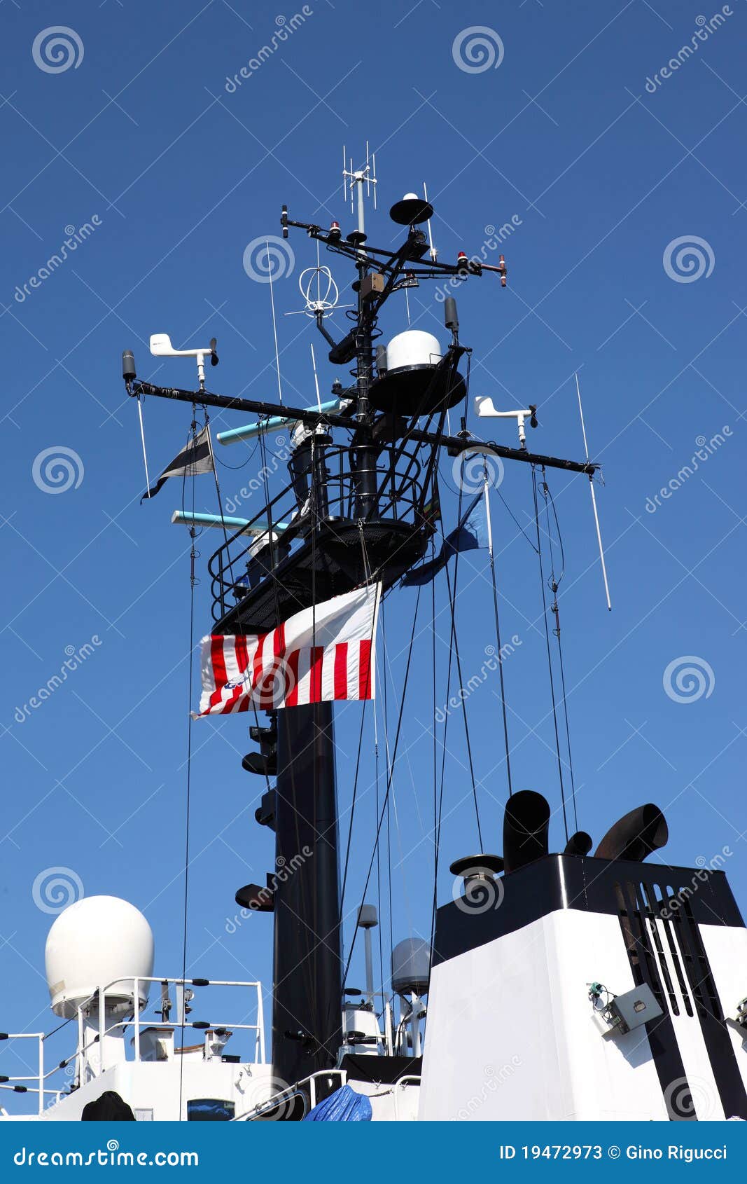Coast Guard Mast & Electronics, Astoria or. Stock Image - Image of ...