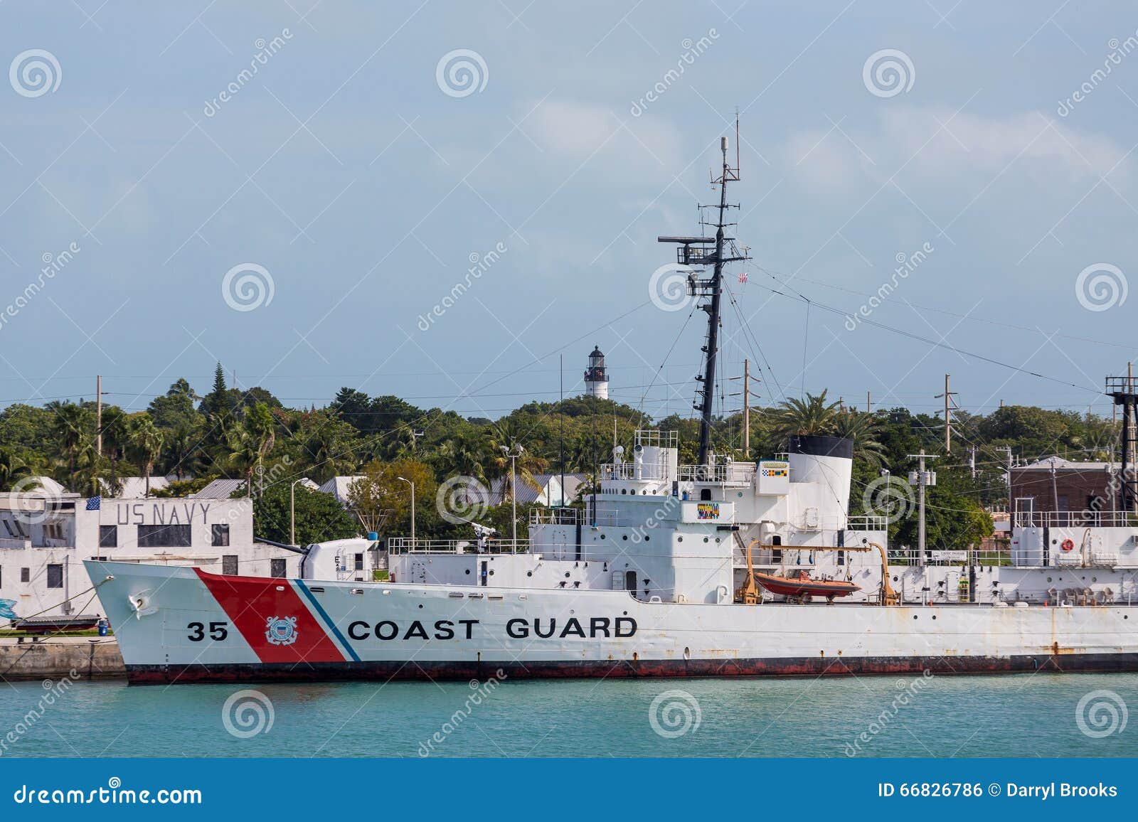 Coast Guard Navy and Lighthouse Stock Photo - Image of base, ship: 66826786