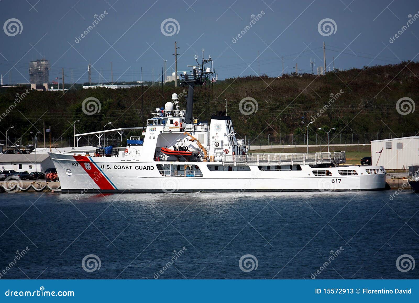 Coast guard ship on dock editorial stock photo. Image of security ...