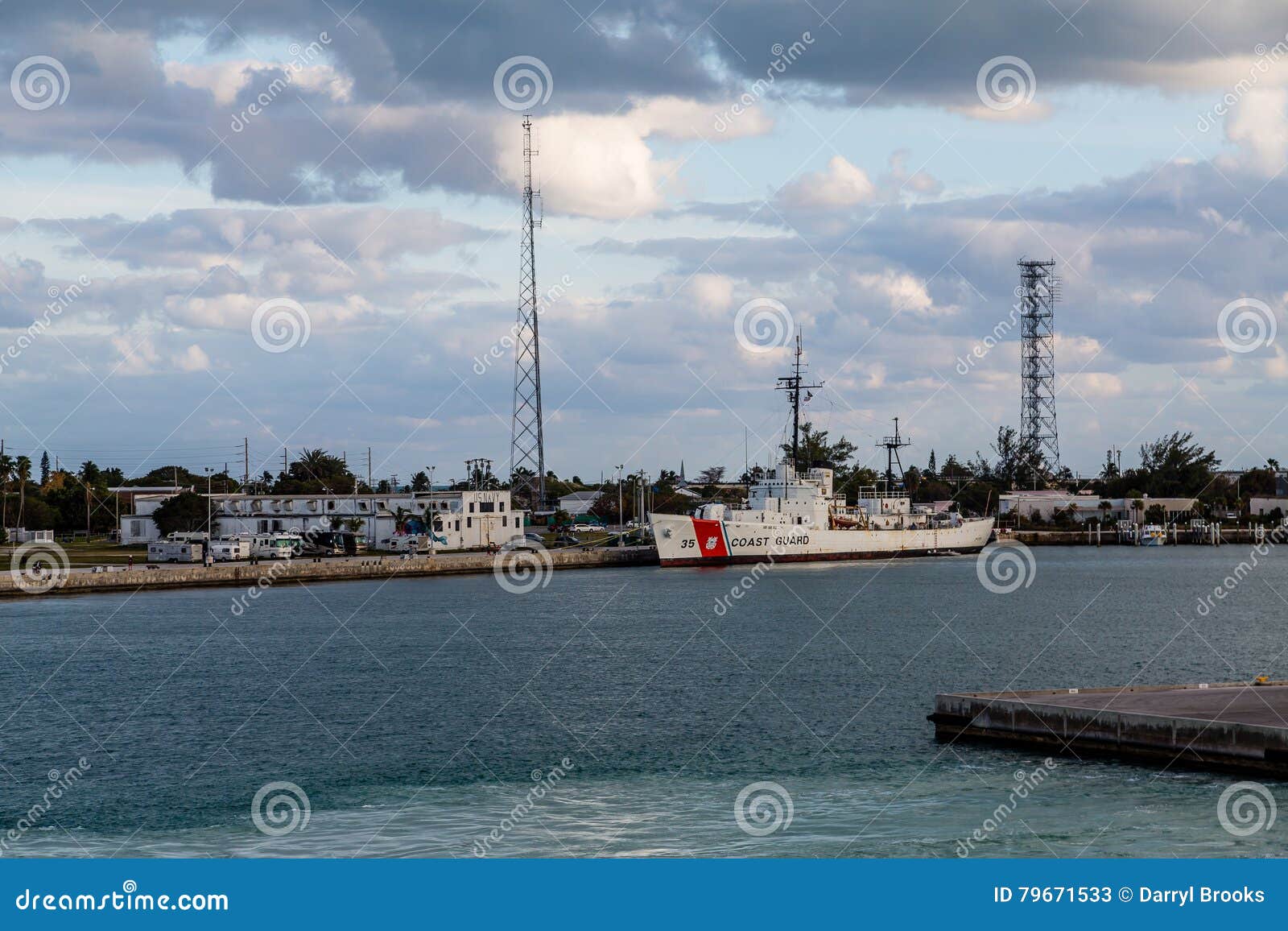 Coast Guard Ship at Key West Station Stock Image - Image of ocean ...