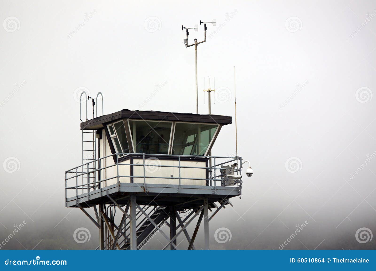 Coast Guard Tower Overlooking the Pacific Ocean Stock Photo - Image of ...