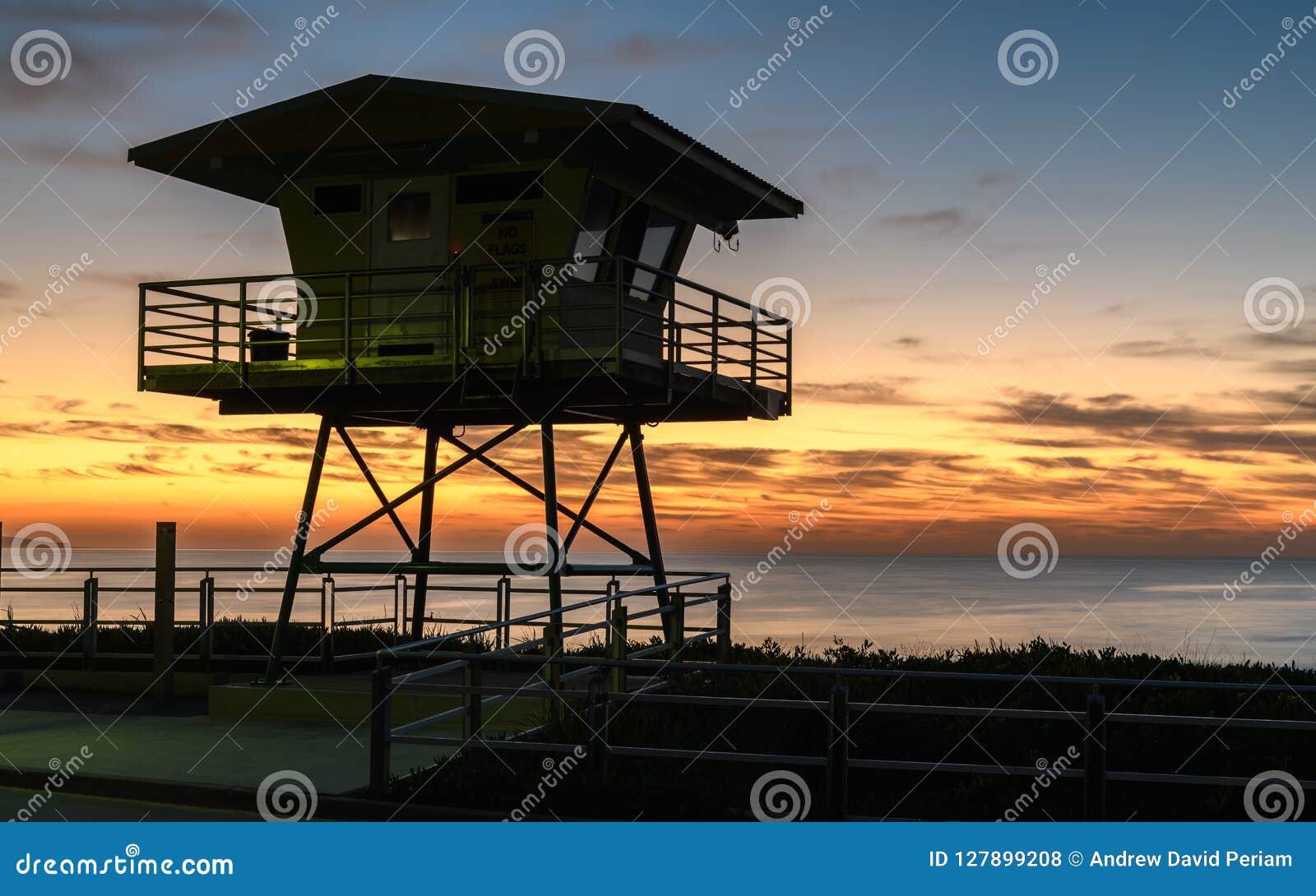 Coast Guard Tower at Sunrise Stock Photo - Image of holiday, building ...