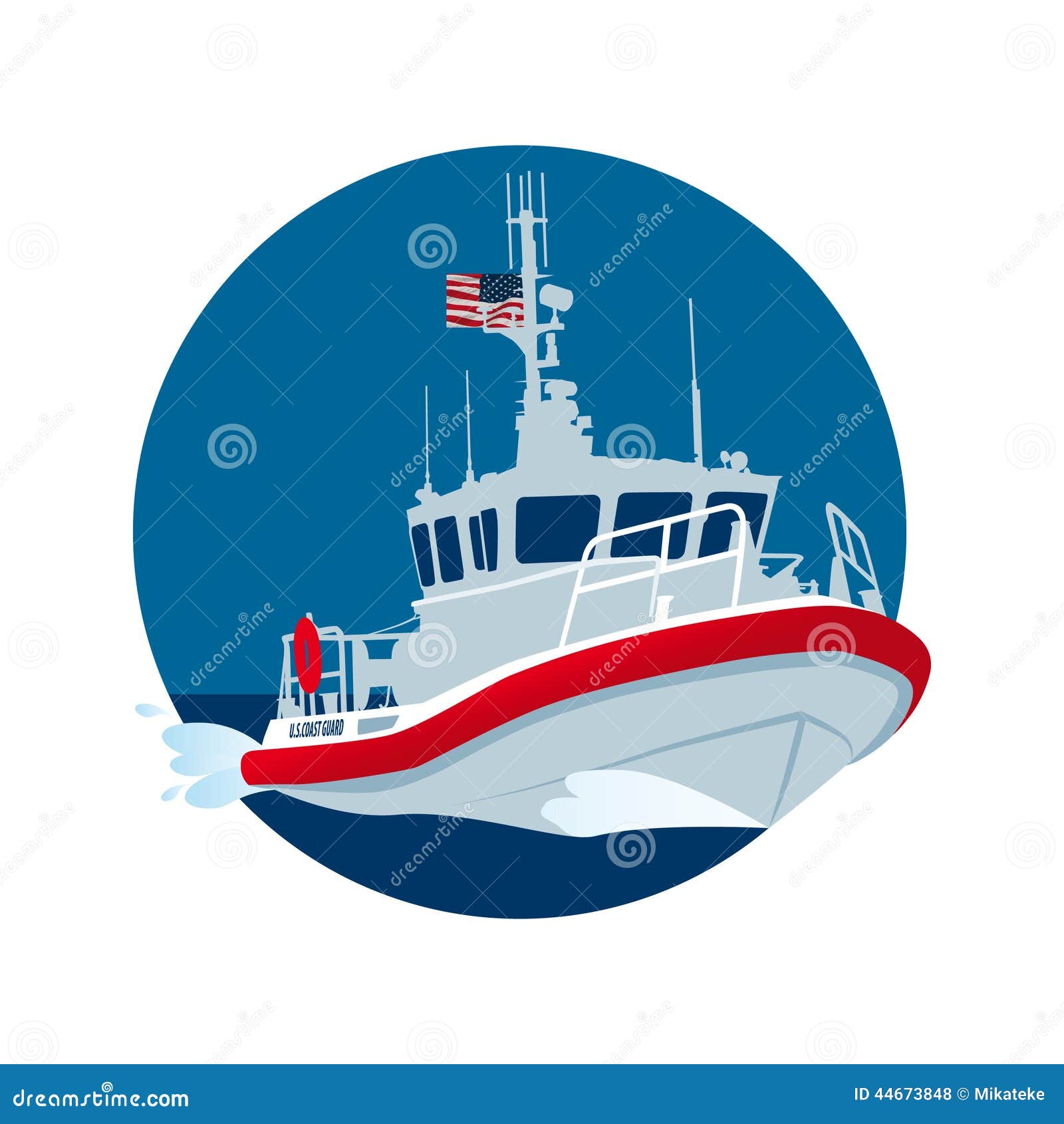 Coast-guard-usa stock vector. Illustration of boat, vector - 44673848