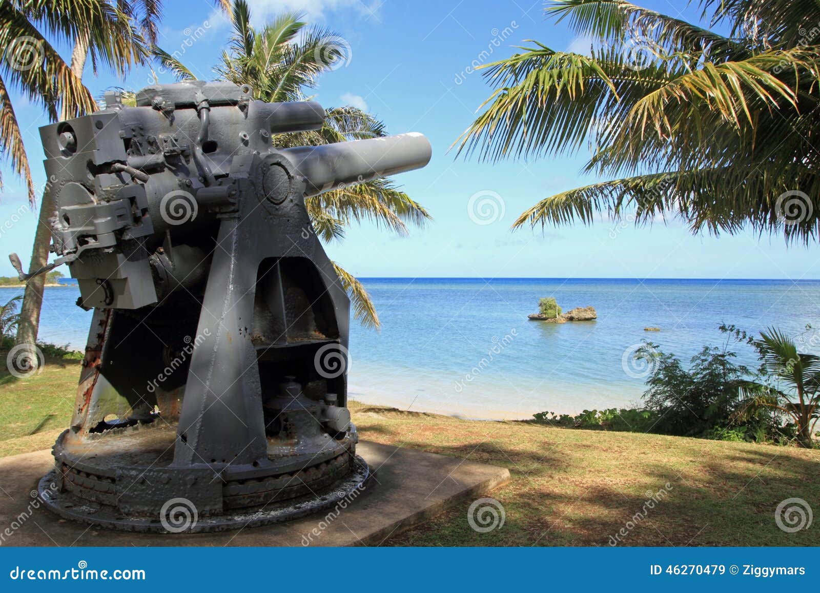 Coast gun in Ga an Point stock image. Image of scenery - 46270479