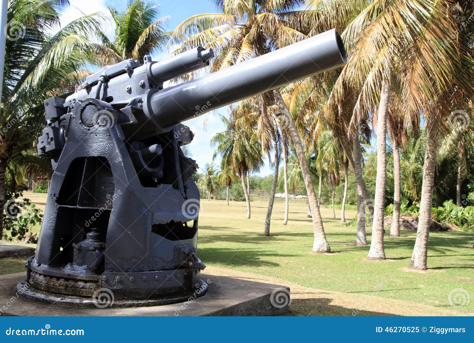 Coast gun in Ga an Point stock image. Image of sunny - 46270525