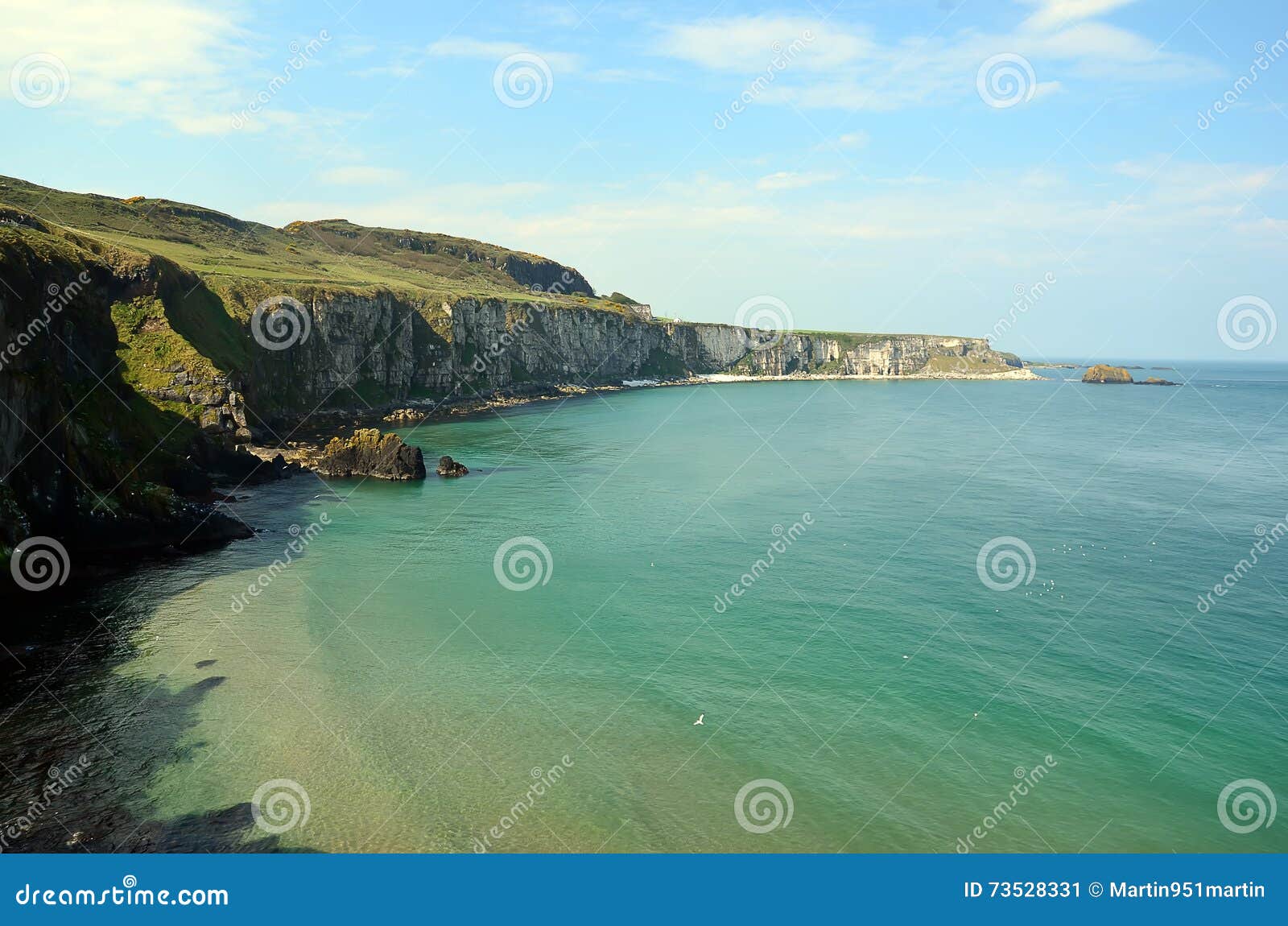 Coast of Ireland with Sea and Cliffs Near Dublin Stock Image - Image of ...