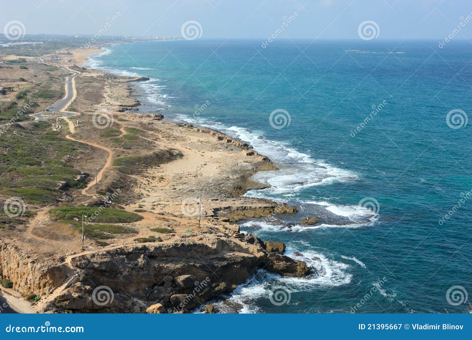 Coast of Israel. stock image. Image of perspective, water - 21395667