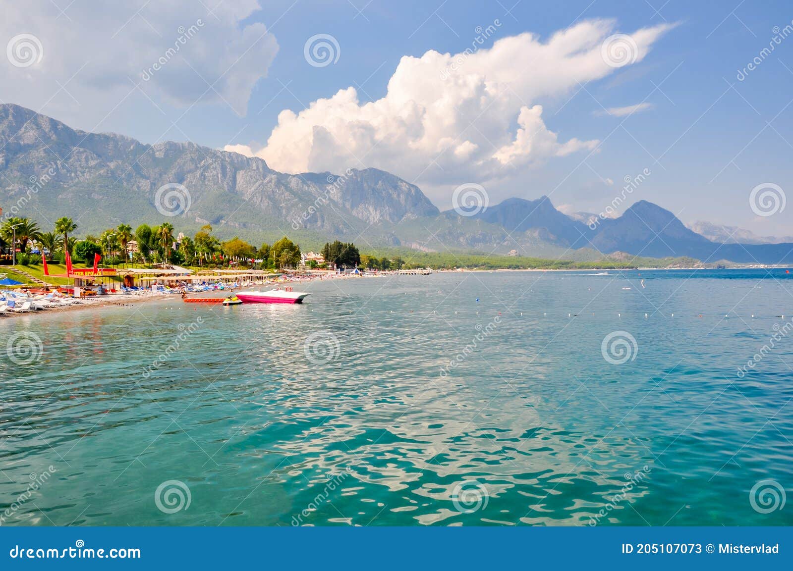 Coast of Kemer with Beaches and Mountains, Turkey Stock Image - Image ...