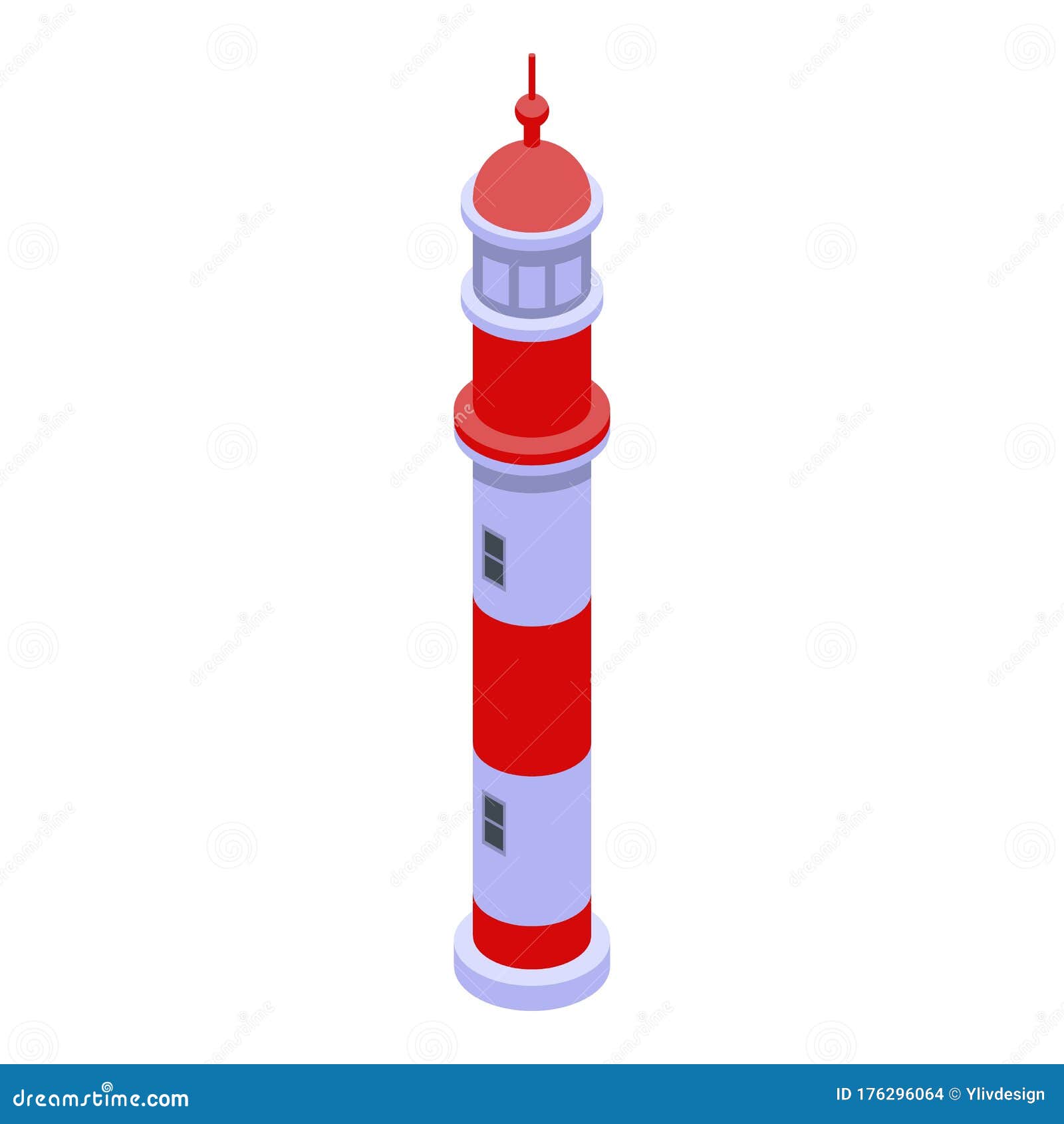 Coast Lighthouse Icon, Isometric Style Stock Vector - Illustration of ...