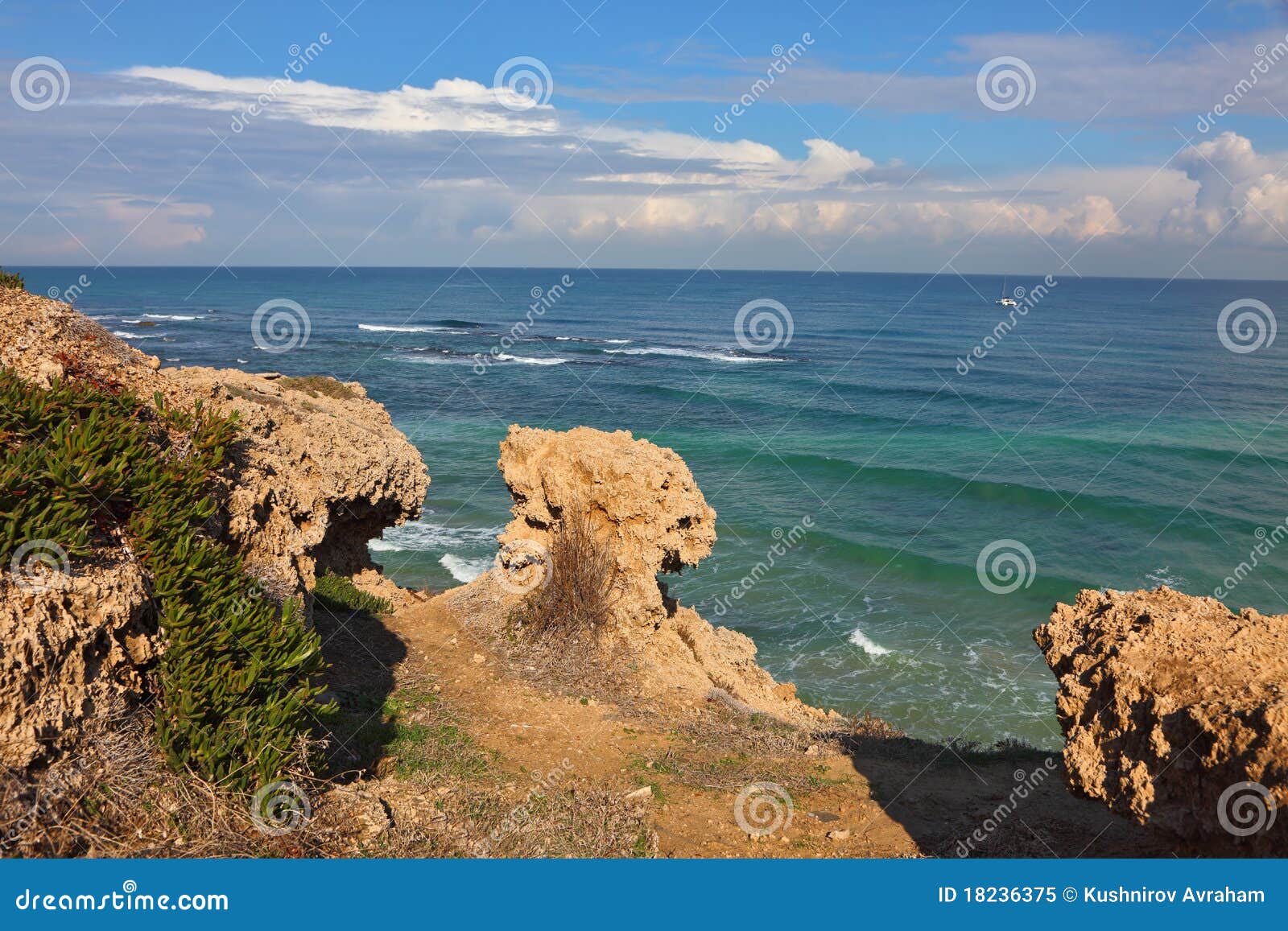 The Coast of Mediterranean Sea Stock Image - Image of travel, area ...