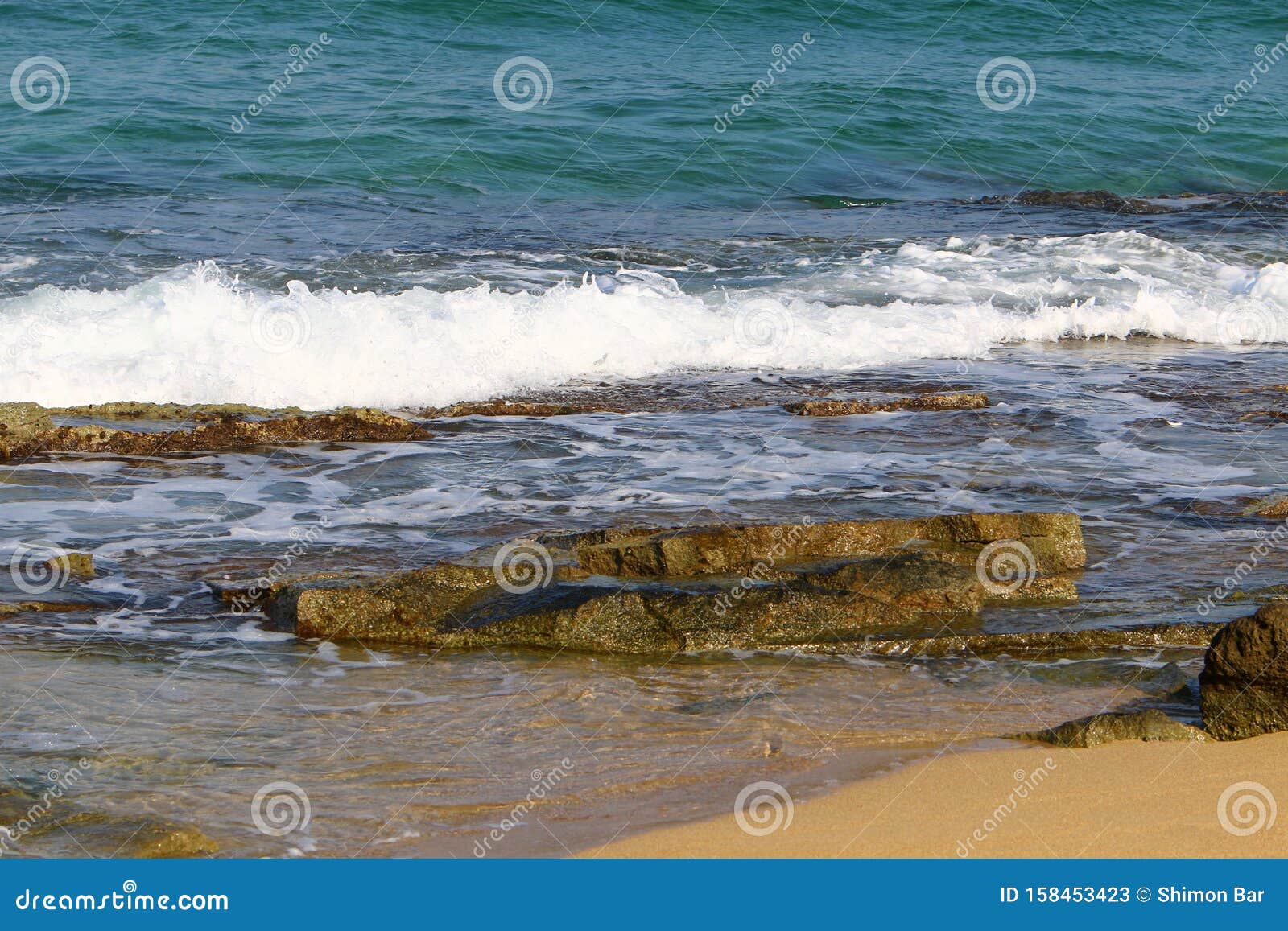 Coast of the Mediterranean Sea in Israel Stock Image - Image of ...