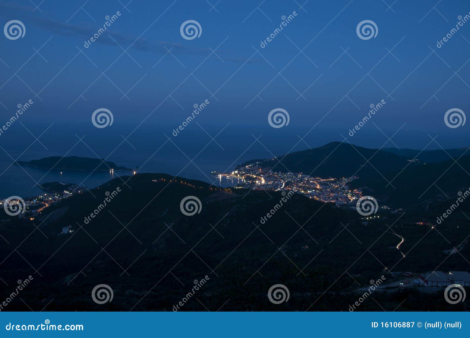 Coast at night stock image. Image of cityscape, clouds - 16106887