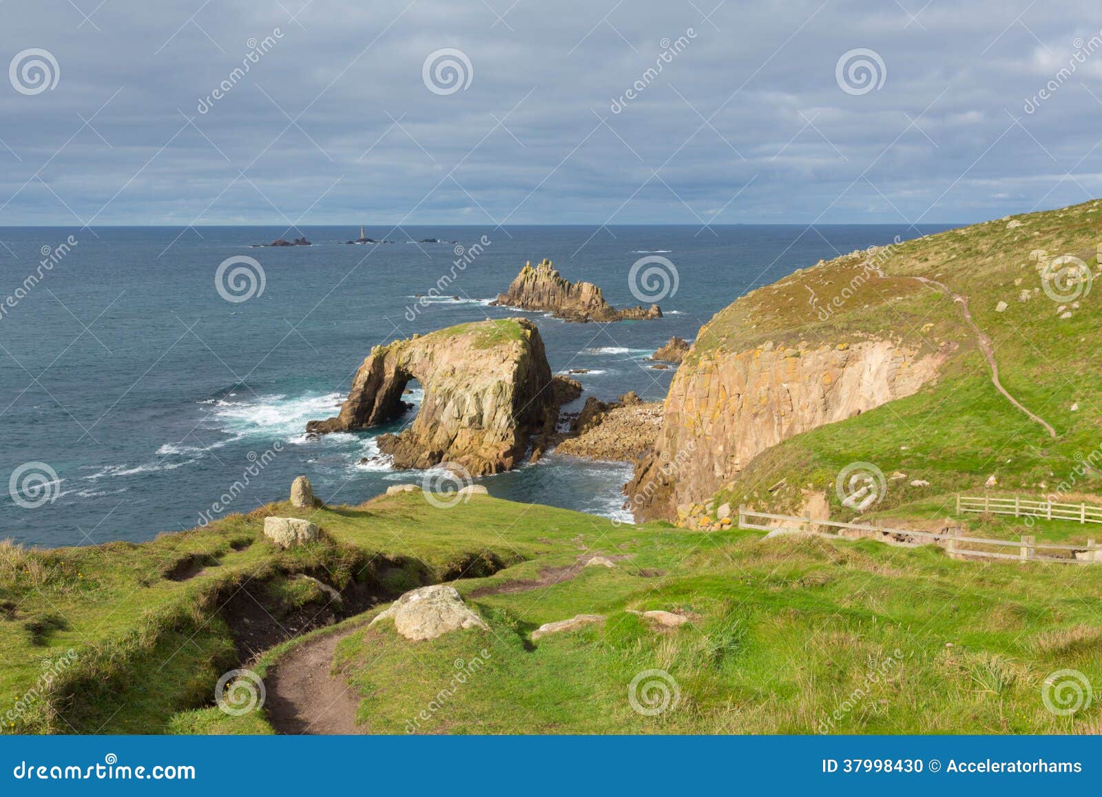 Coast Path Lands End Cornwall England Stock Photo - Image of land ...