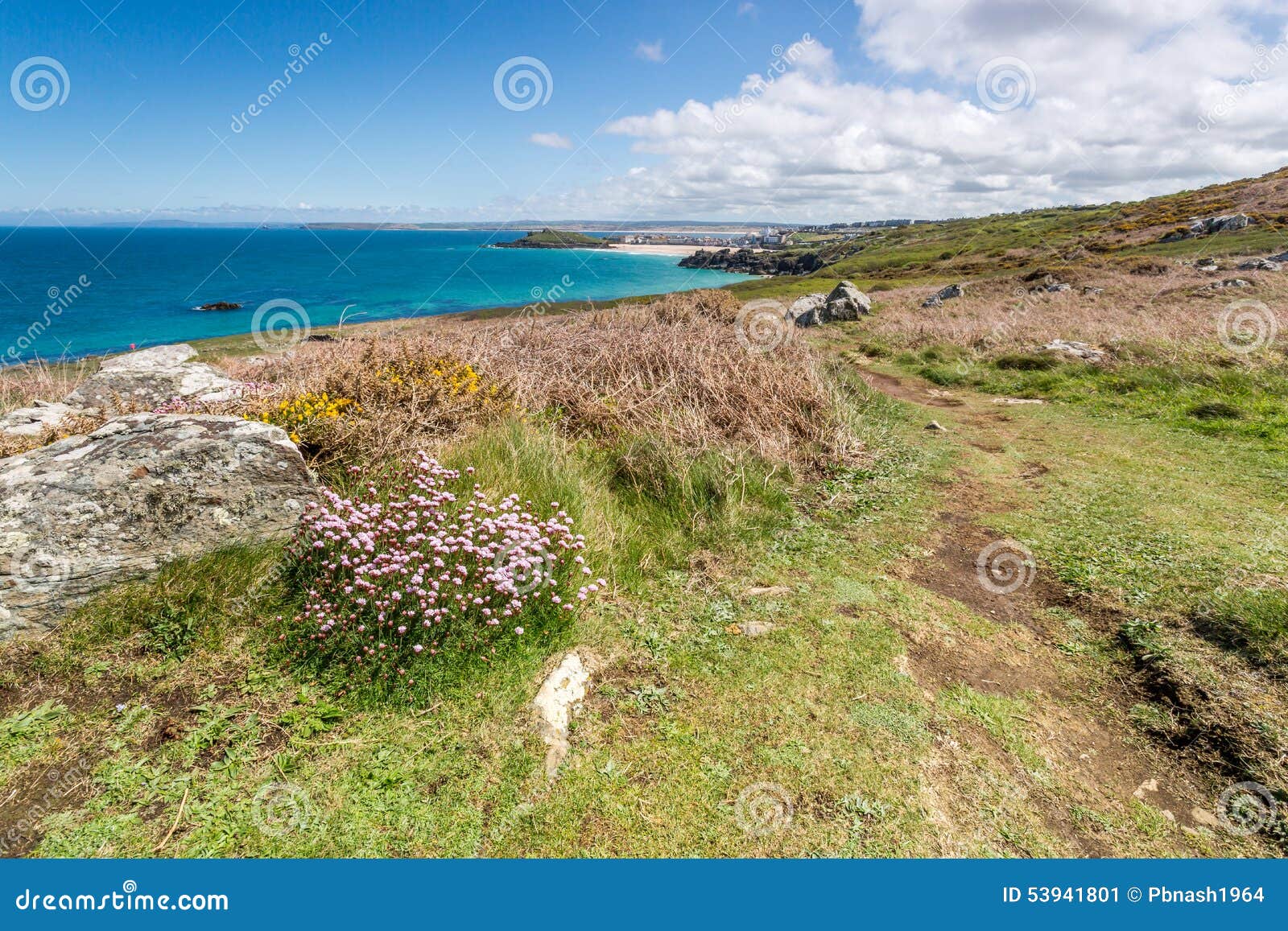 Coast Path between Zennor and St Ives in Cornwall England Uk Stock ...