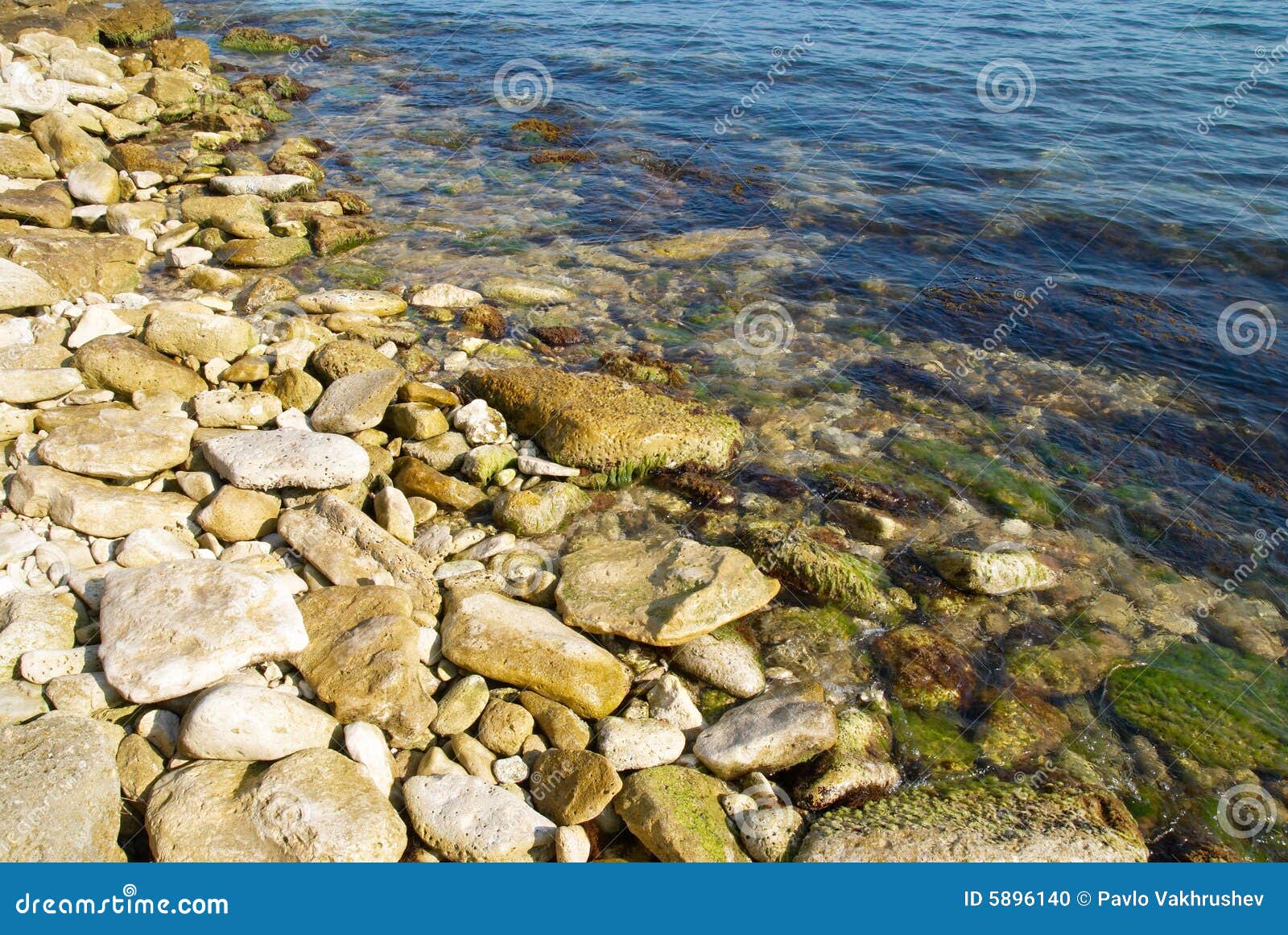 A Coast with Pebble and Ocean Water. Stock Photo - Image of coastline ...