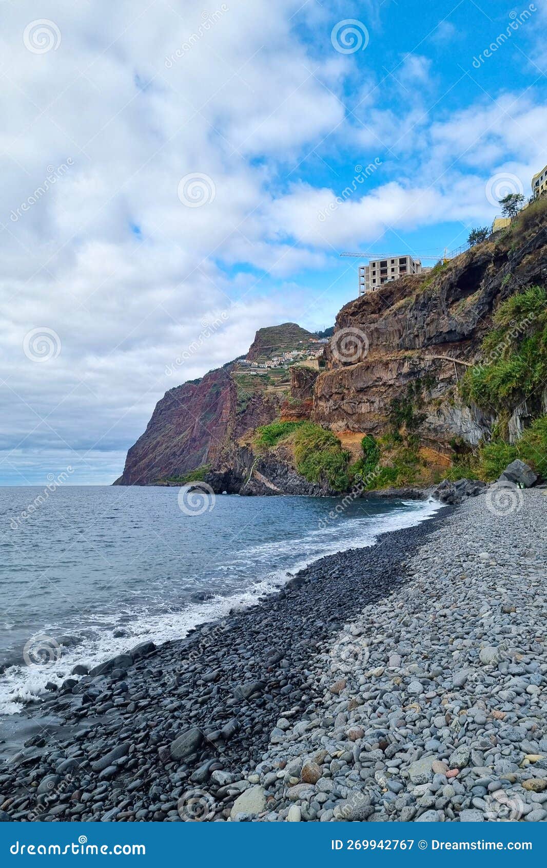 The Coast of Pebbles on the Island of Madeira. an Island in the ...