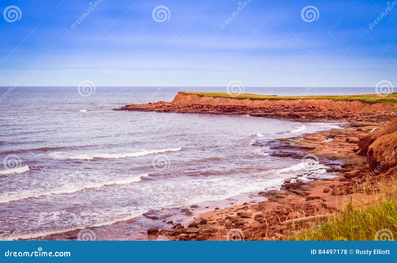Coast of pei stock photo. Image of coastline, cliff, scenery - 84497178