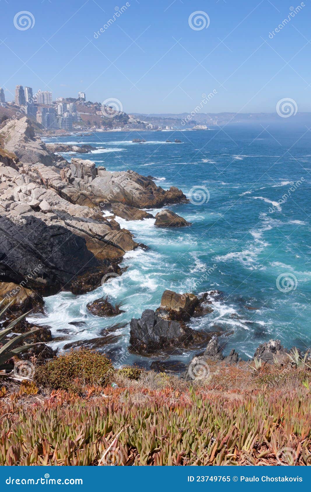 Coast portrait stock image. Image of shore, chile, splashes - 23749765