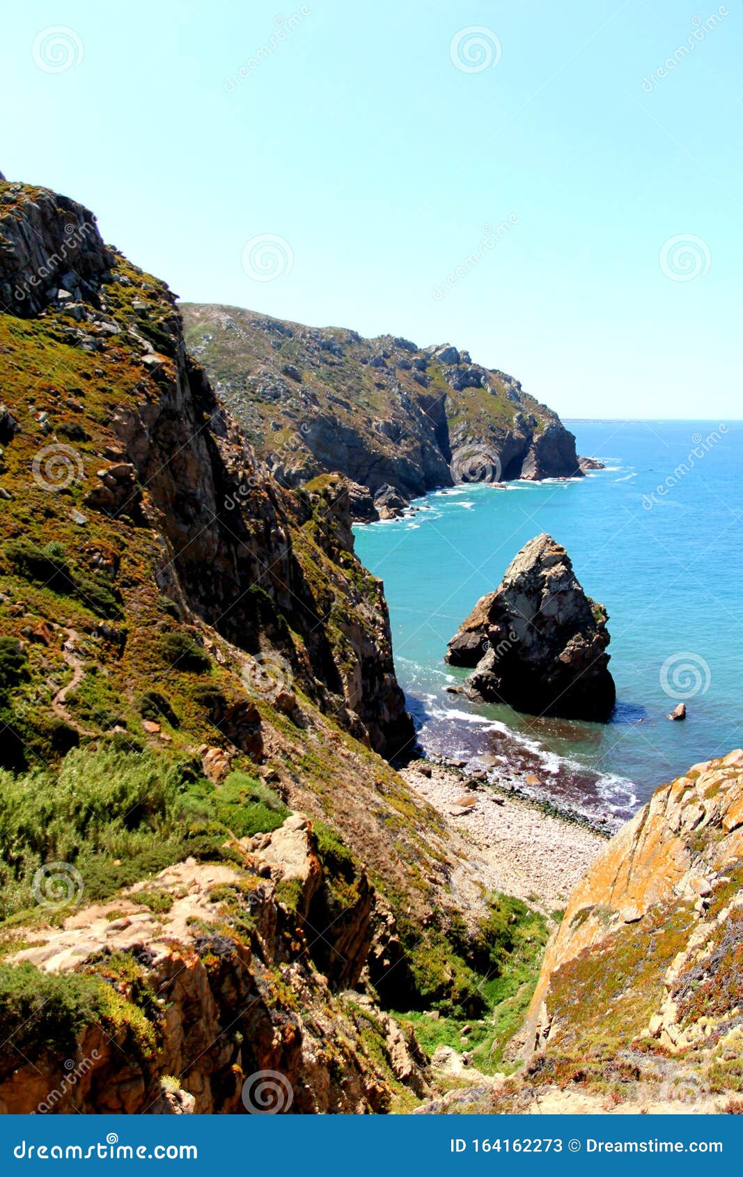 Coast of Portugal stock image. Image of rocks, coast - 164162273
