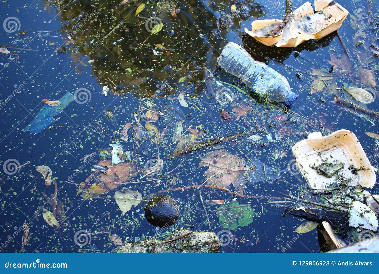 Coast of River Polluted with Plastic Stock Image - Image of concept ...